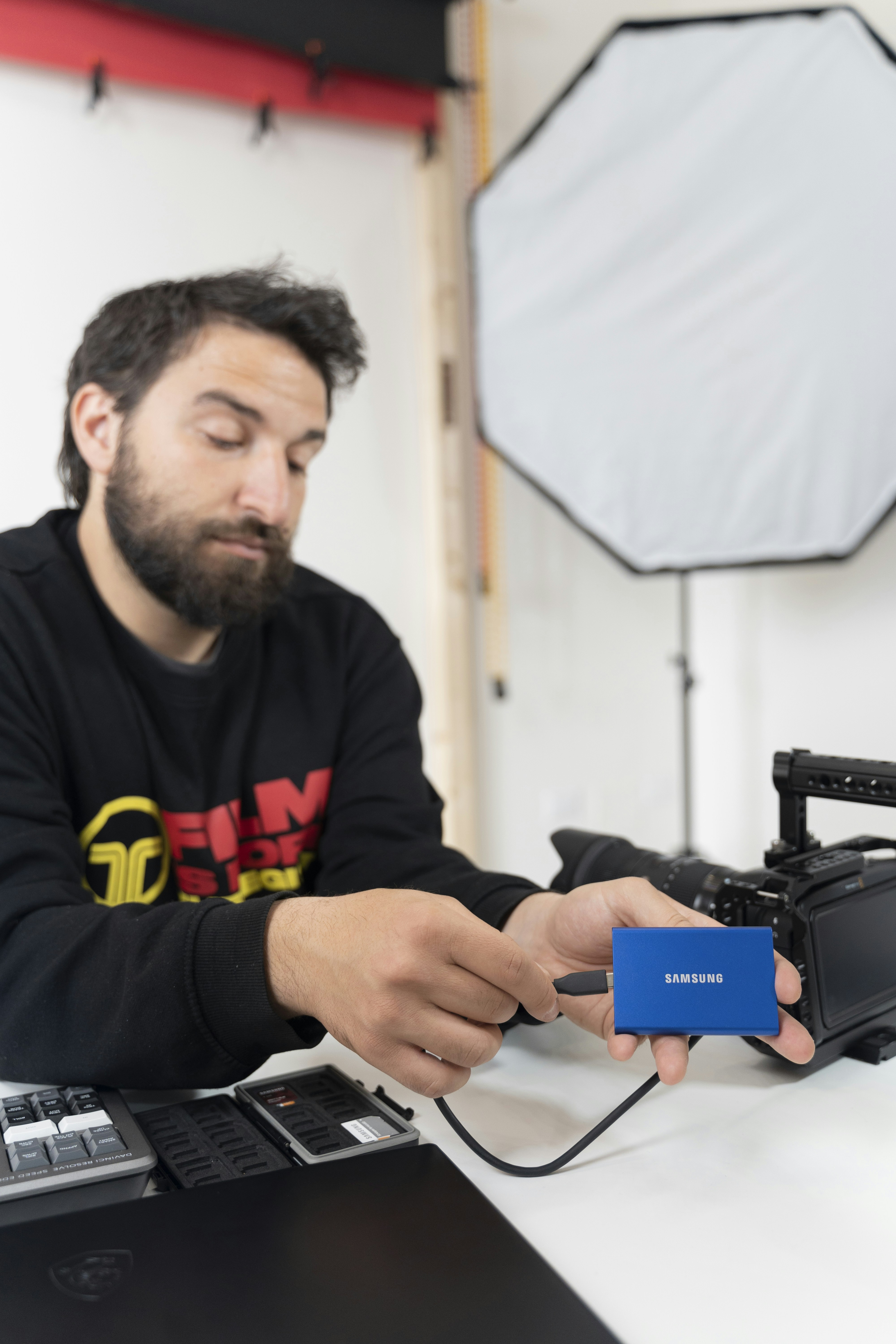 Blue Card, Bold Purpose: A Gear-Filled Moment in the Studio