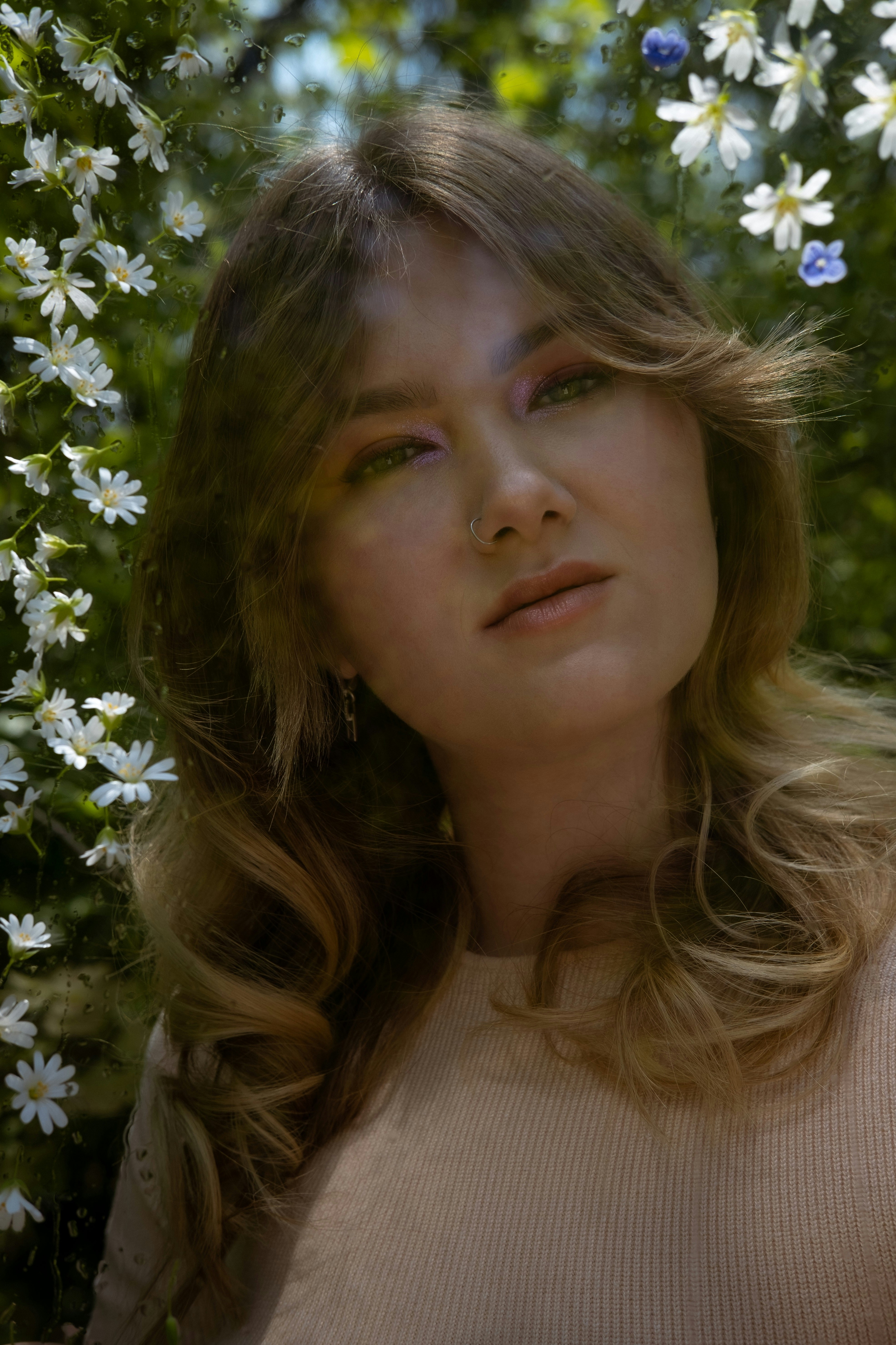 Gaze Through a Garden of Daisies: Soft Light Portrait