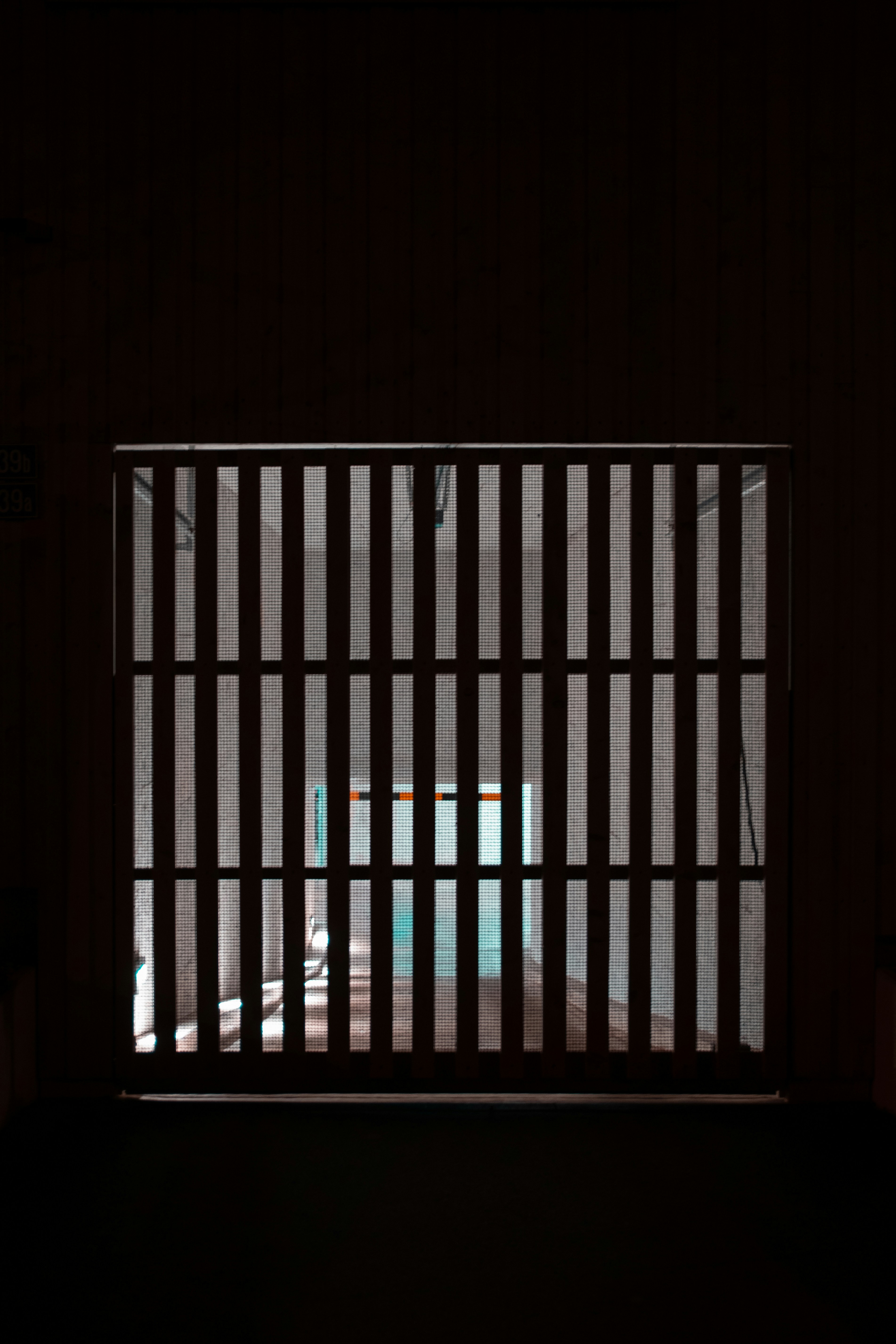 a black and white metal grate