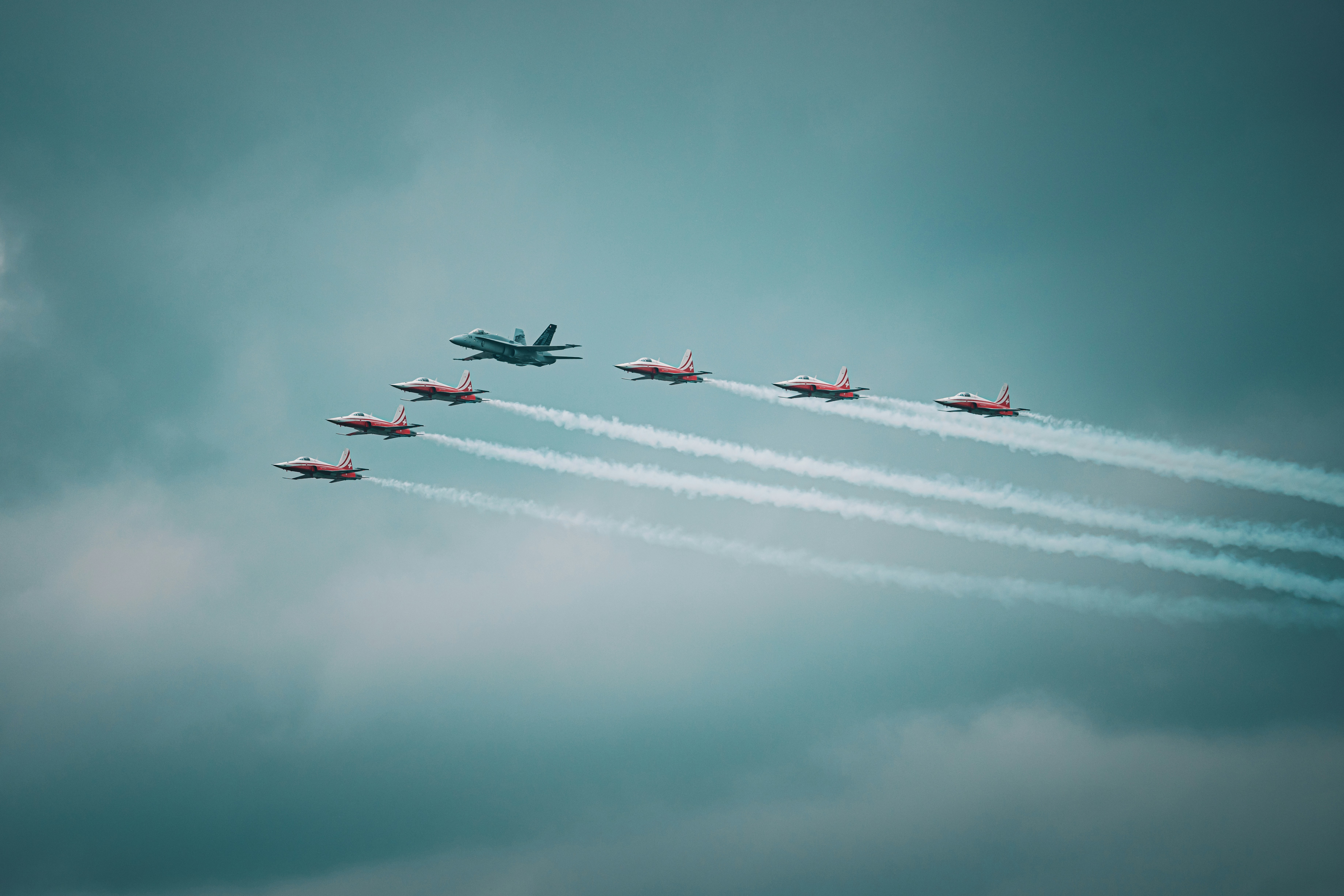 A group of jets fly through the air photo – Free Patrouille suisse ...