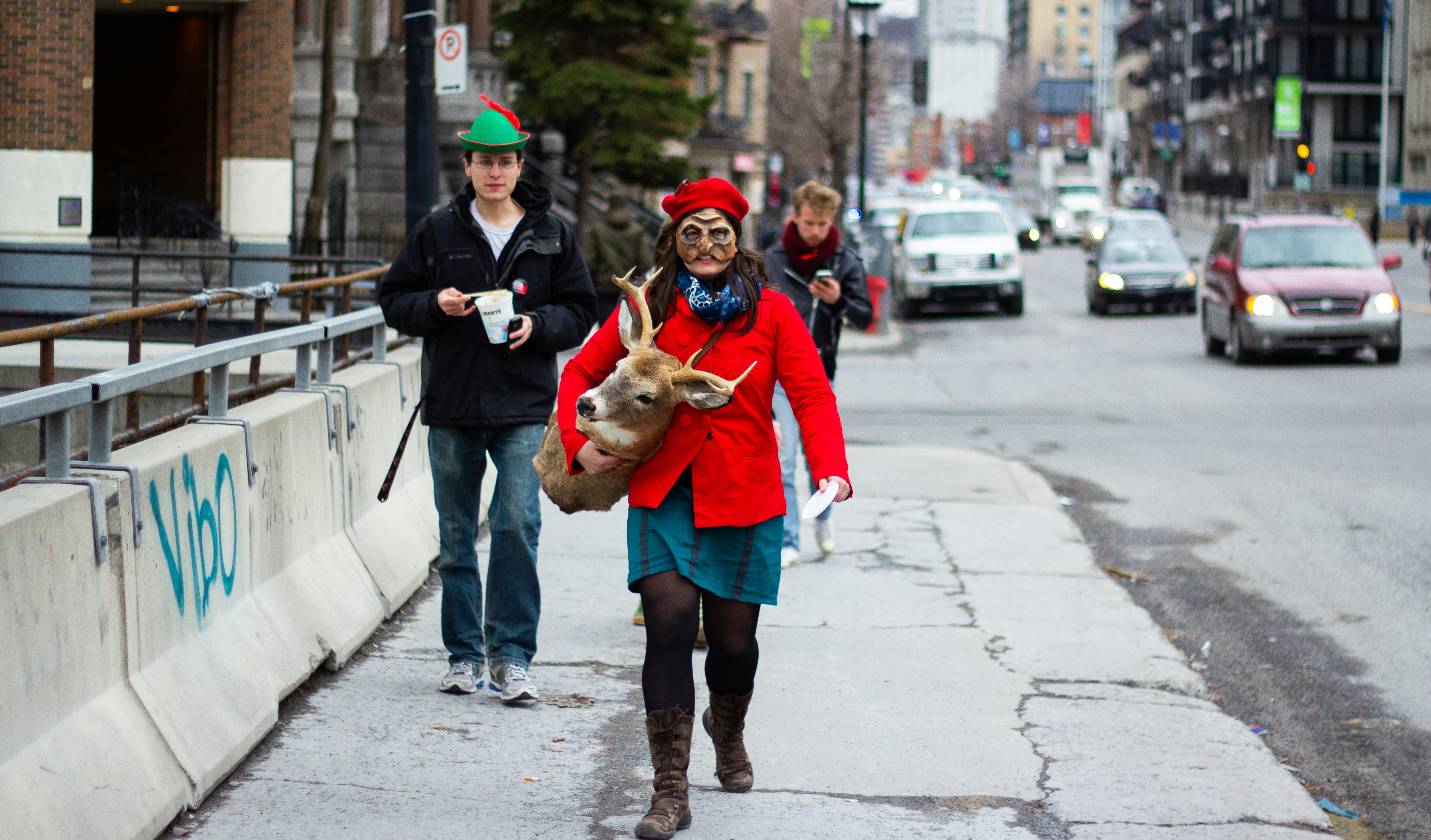 Great mascarade during the student protests against the tuition fee rise in Quebec, Canada, in 2012