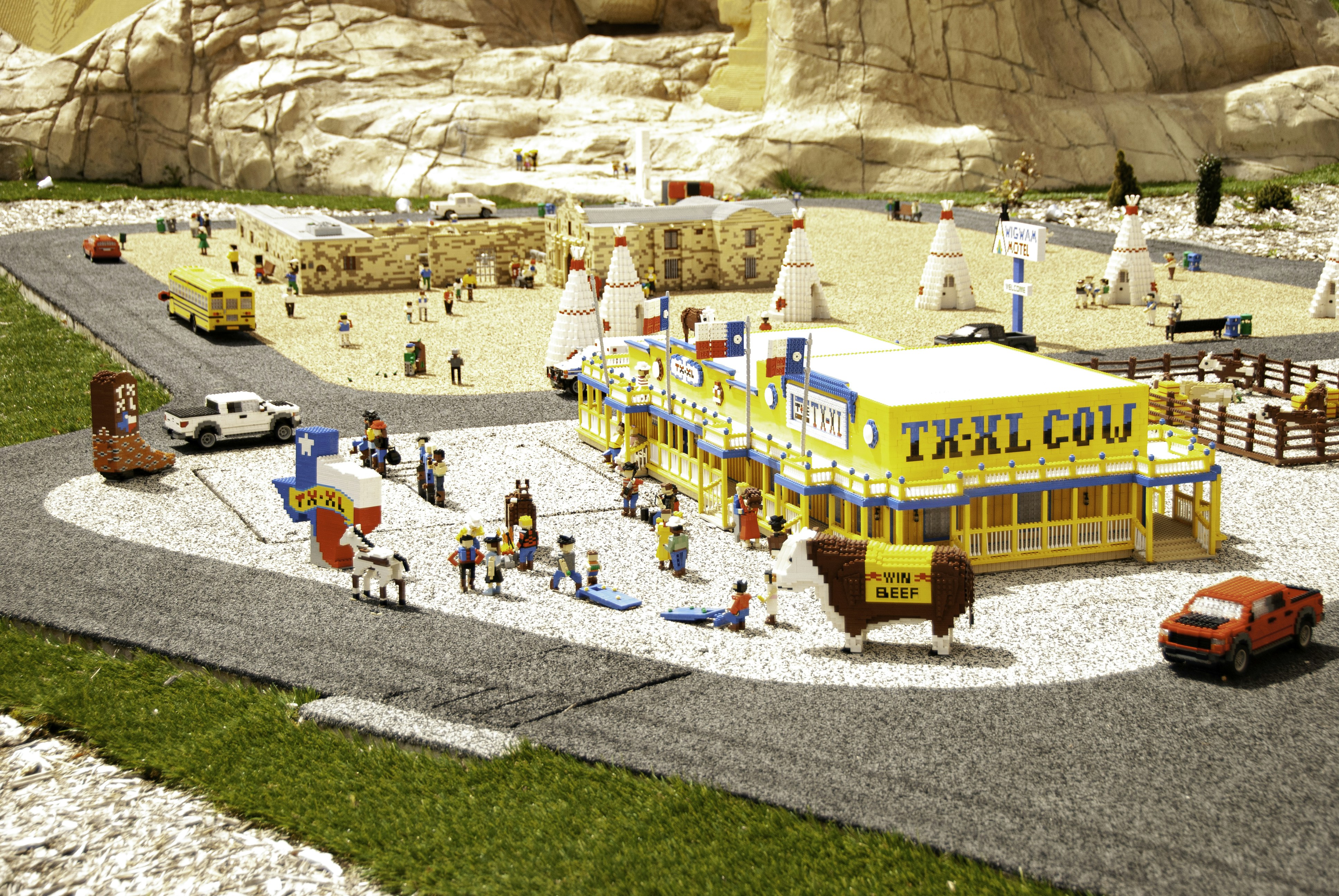 Miniature Desert Town at Play: A Bright Lego-Influenced Rodeo of Color