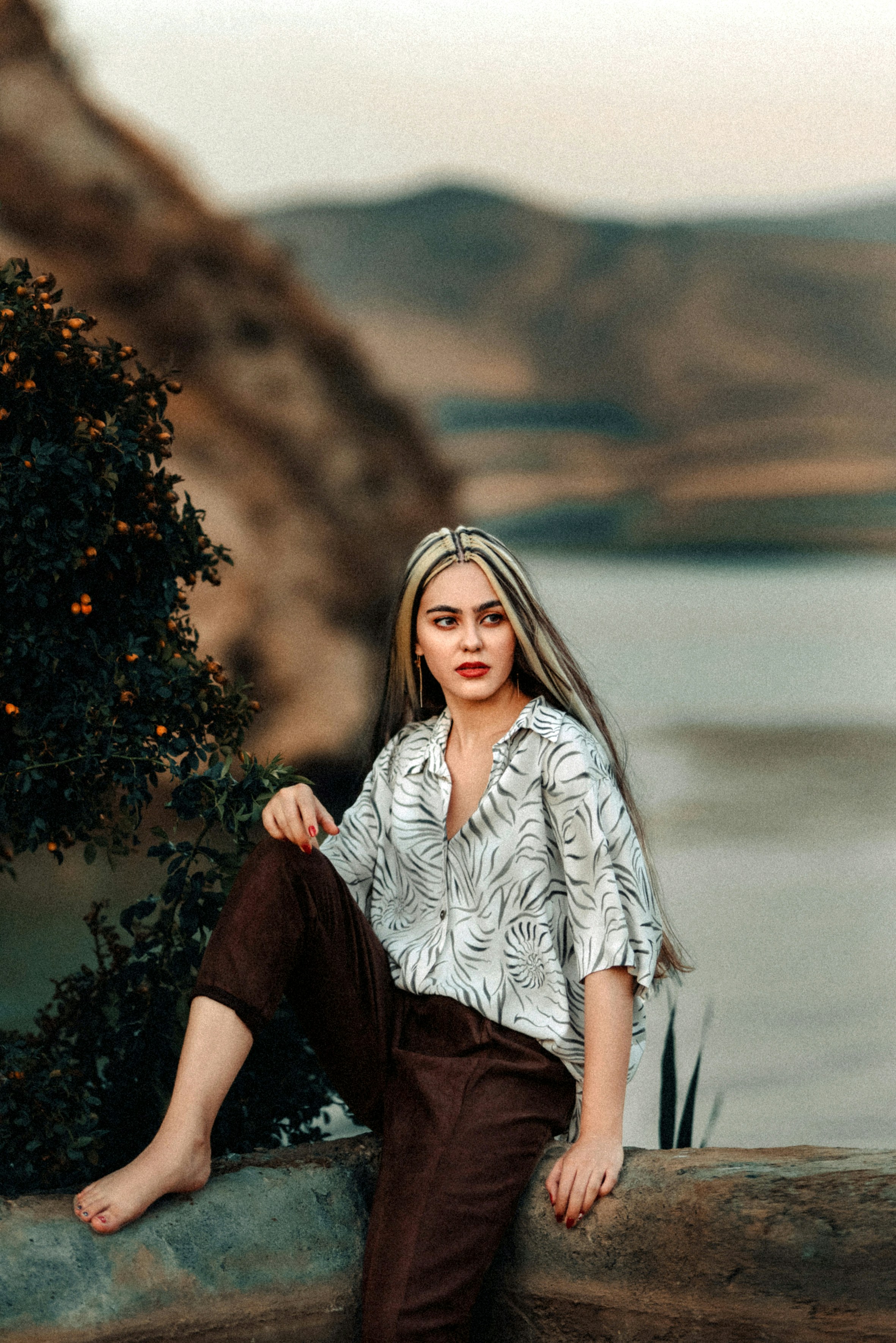 Coastal Calm: Portrait by the Cliffside