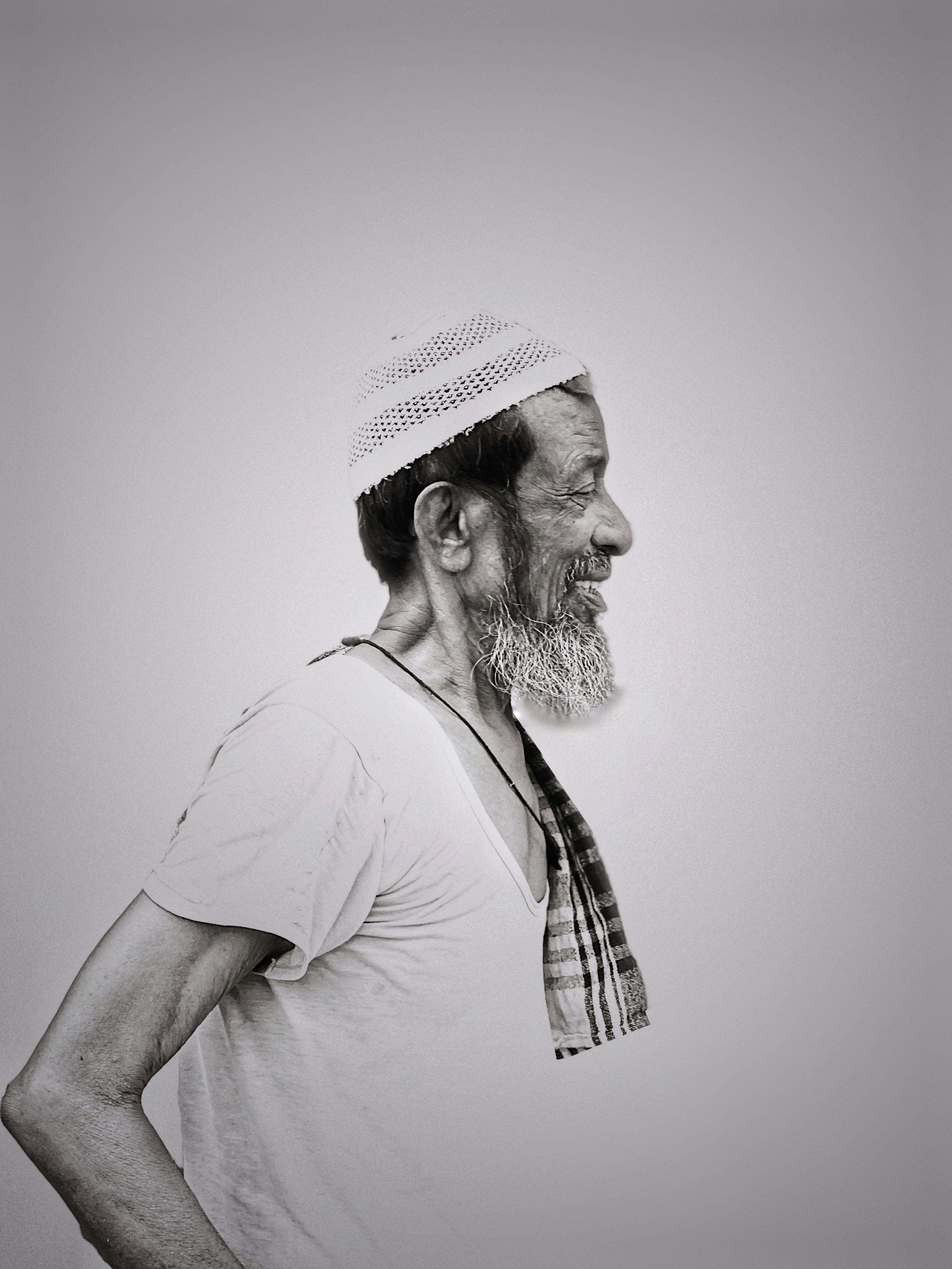 Profile of Wisdom: Quiet Confidence in a Grey-Scaled Moment