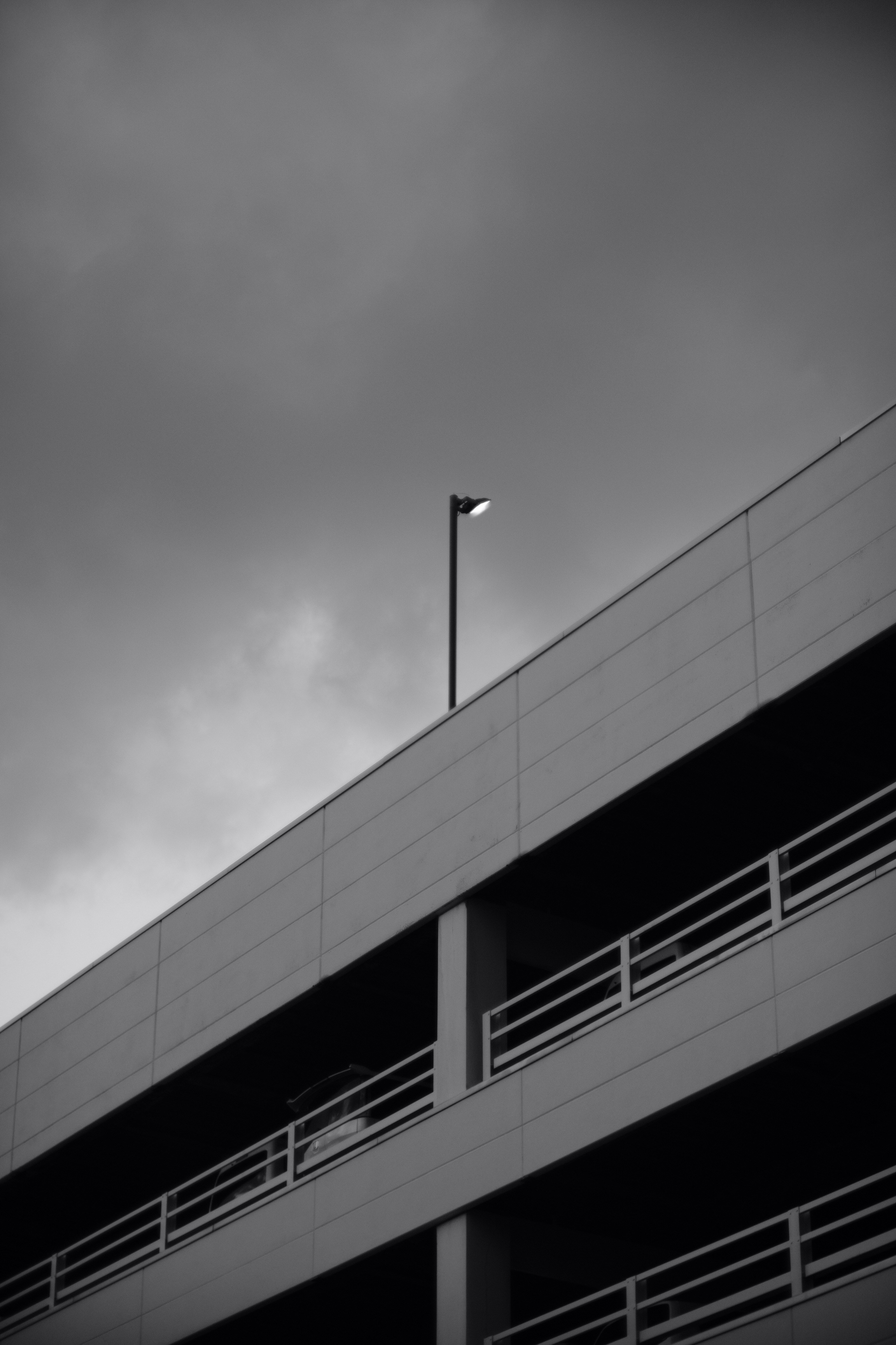 A black and white photo of a street light photo – Free Grey Image on ...