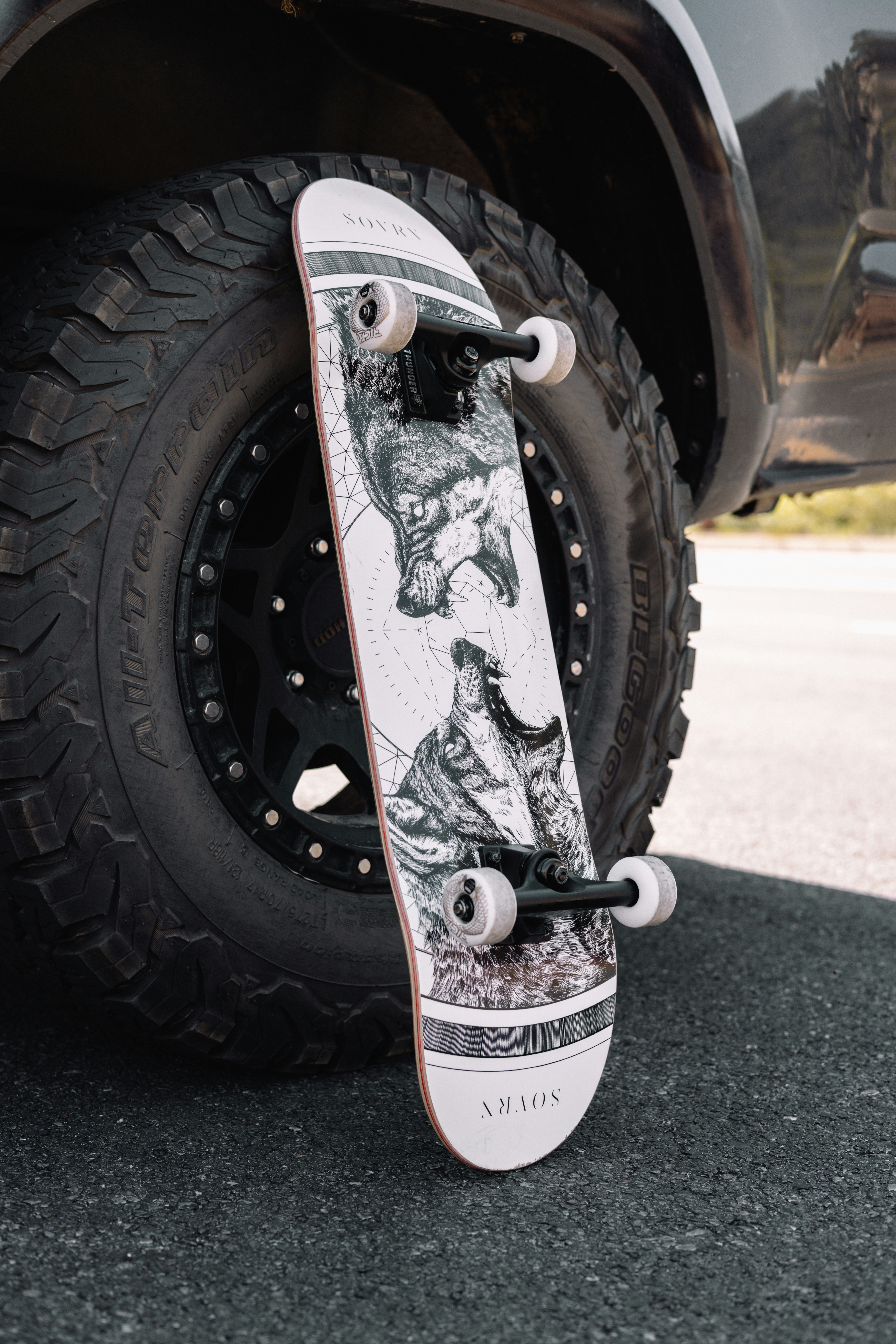 Skateboard Fortitude: A Tire and Deck Weave