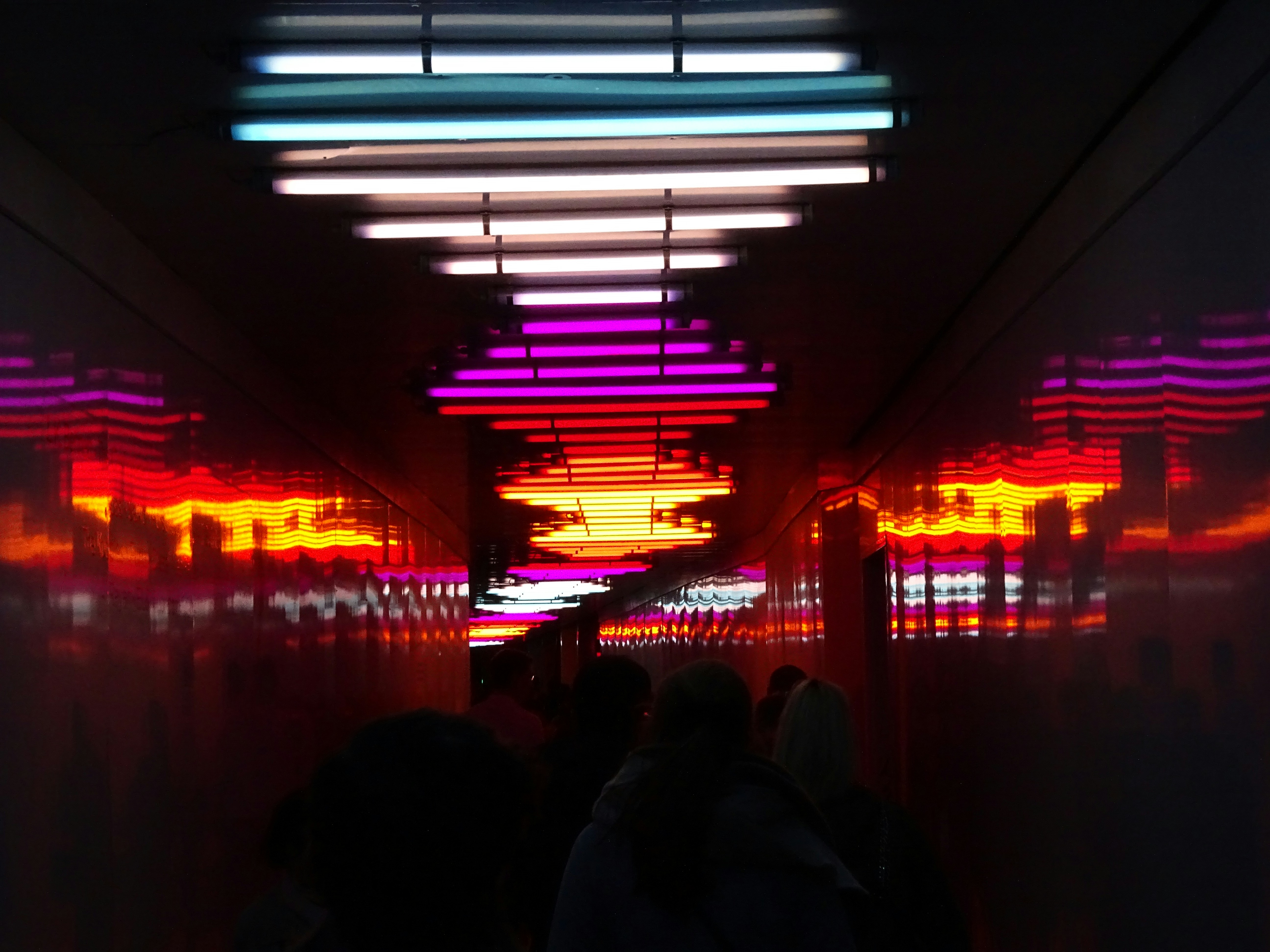 Neon Corridor of Echoed Colors