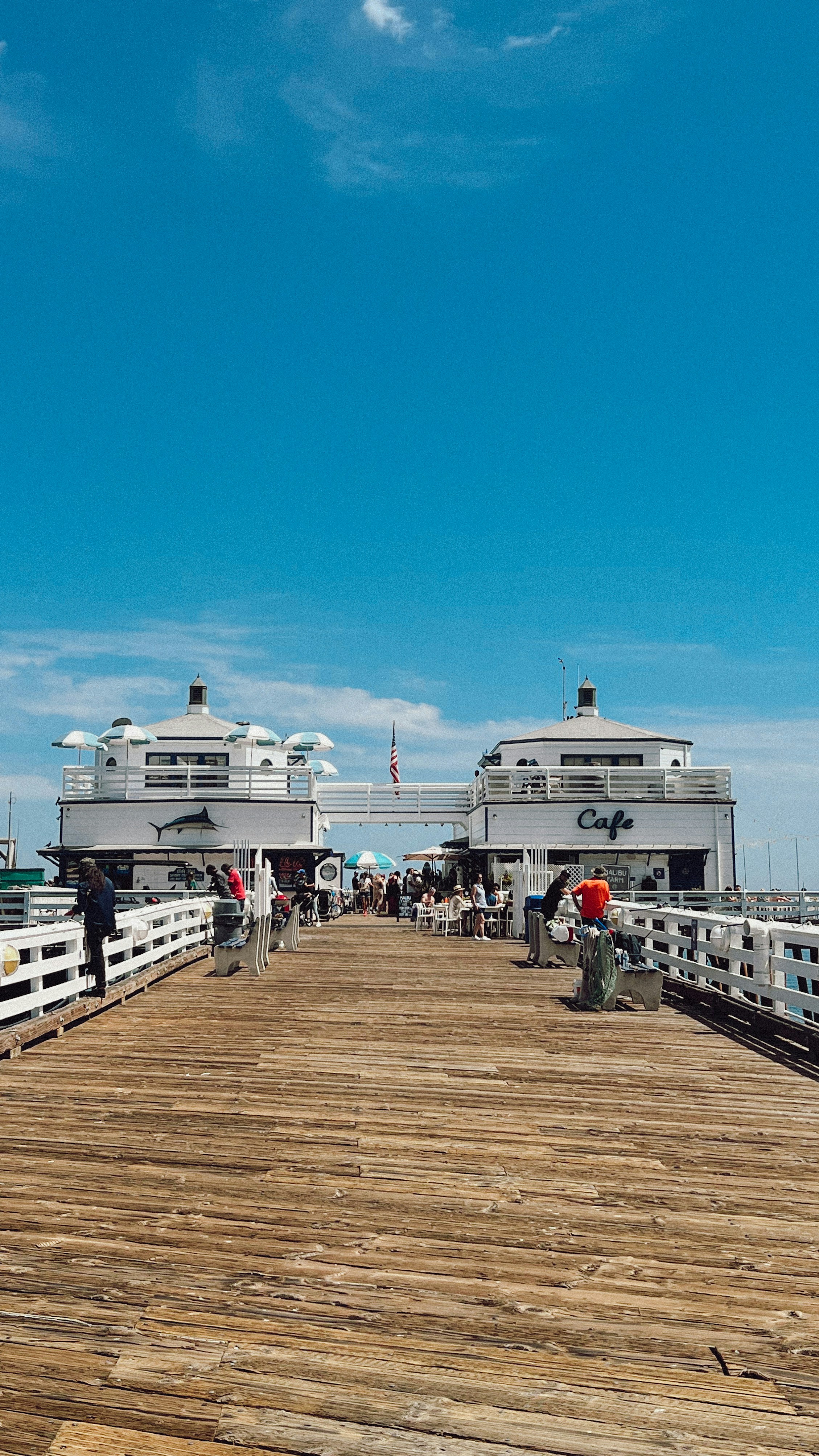 A group of people standing on top of a wooden pier photo – Free Usa ...