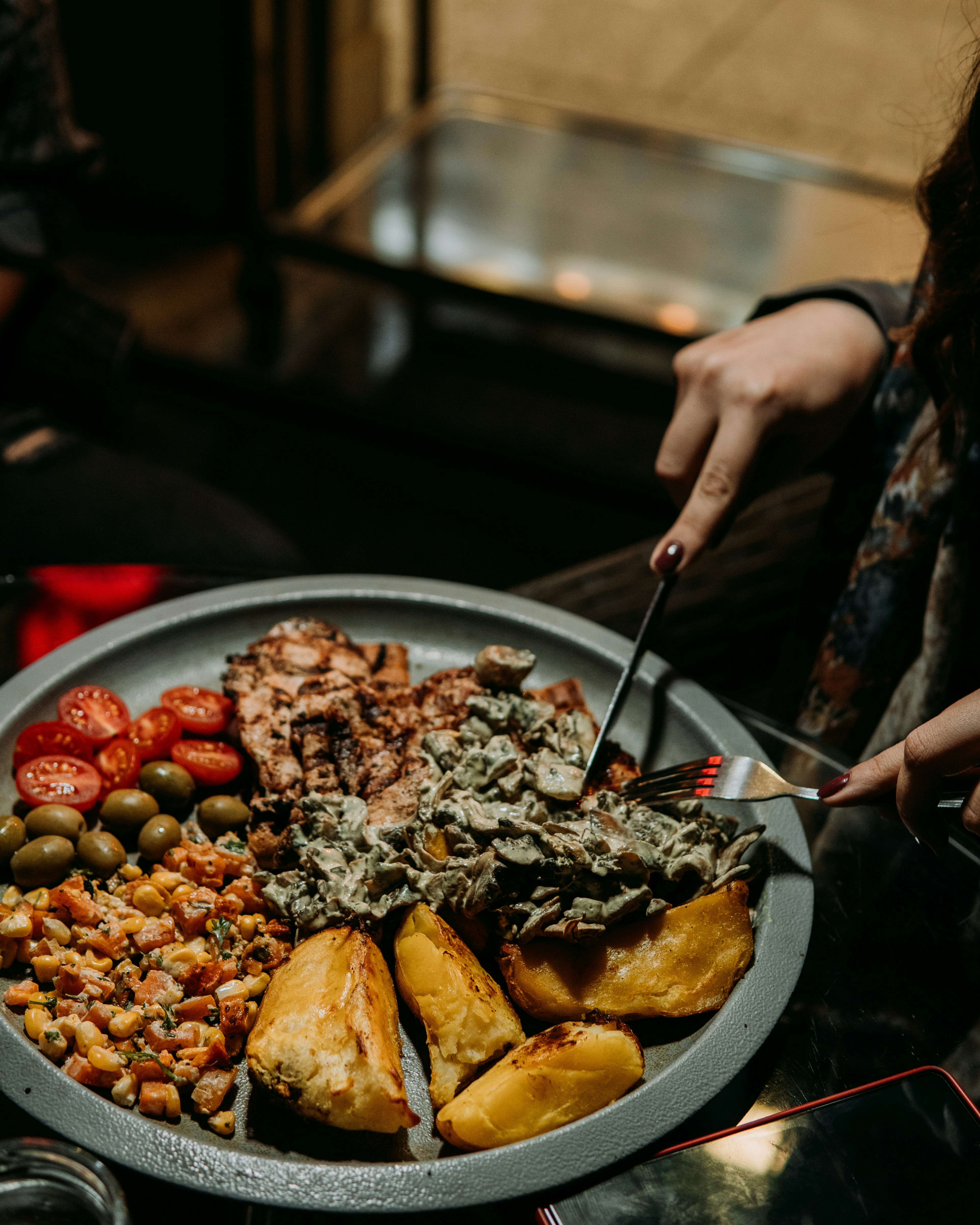 Charcuterie Mosaic: A Shareable Plate of Roasted Veggies and Sliced Pastry