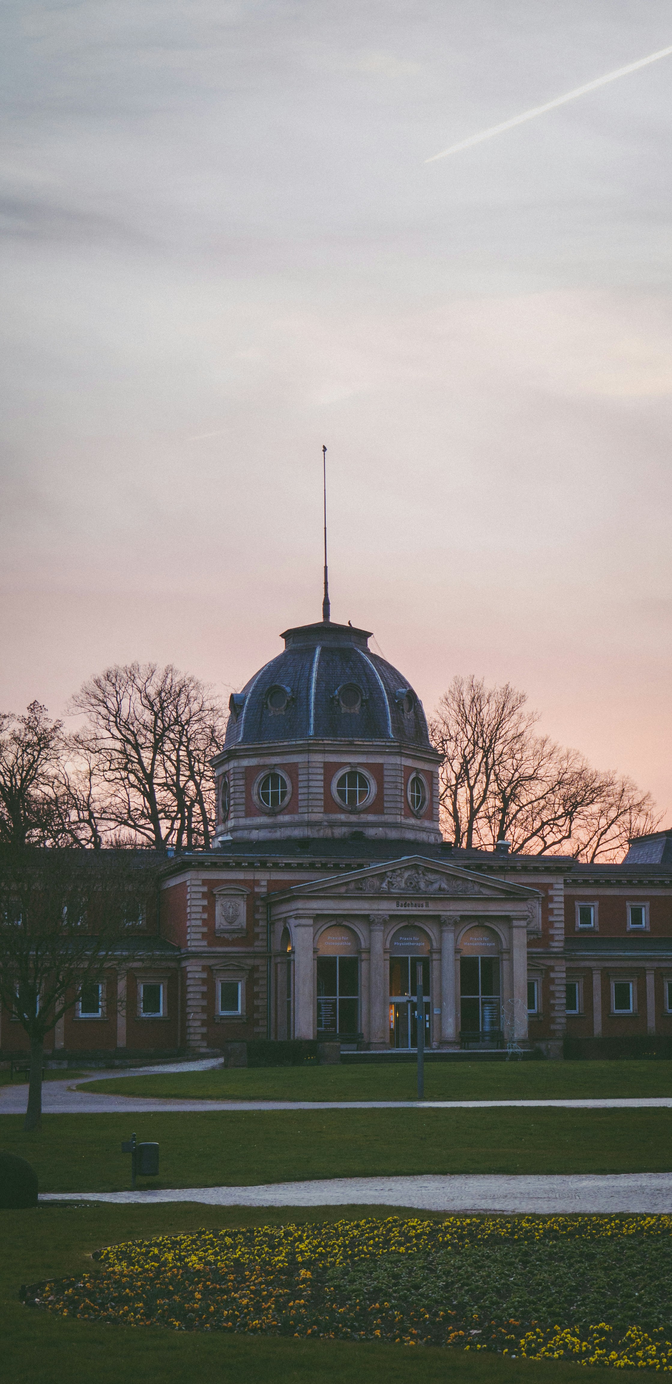 Dome and Gates: Sunset Over the Historic Estate