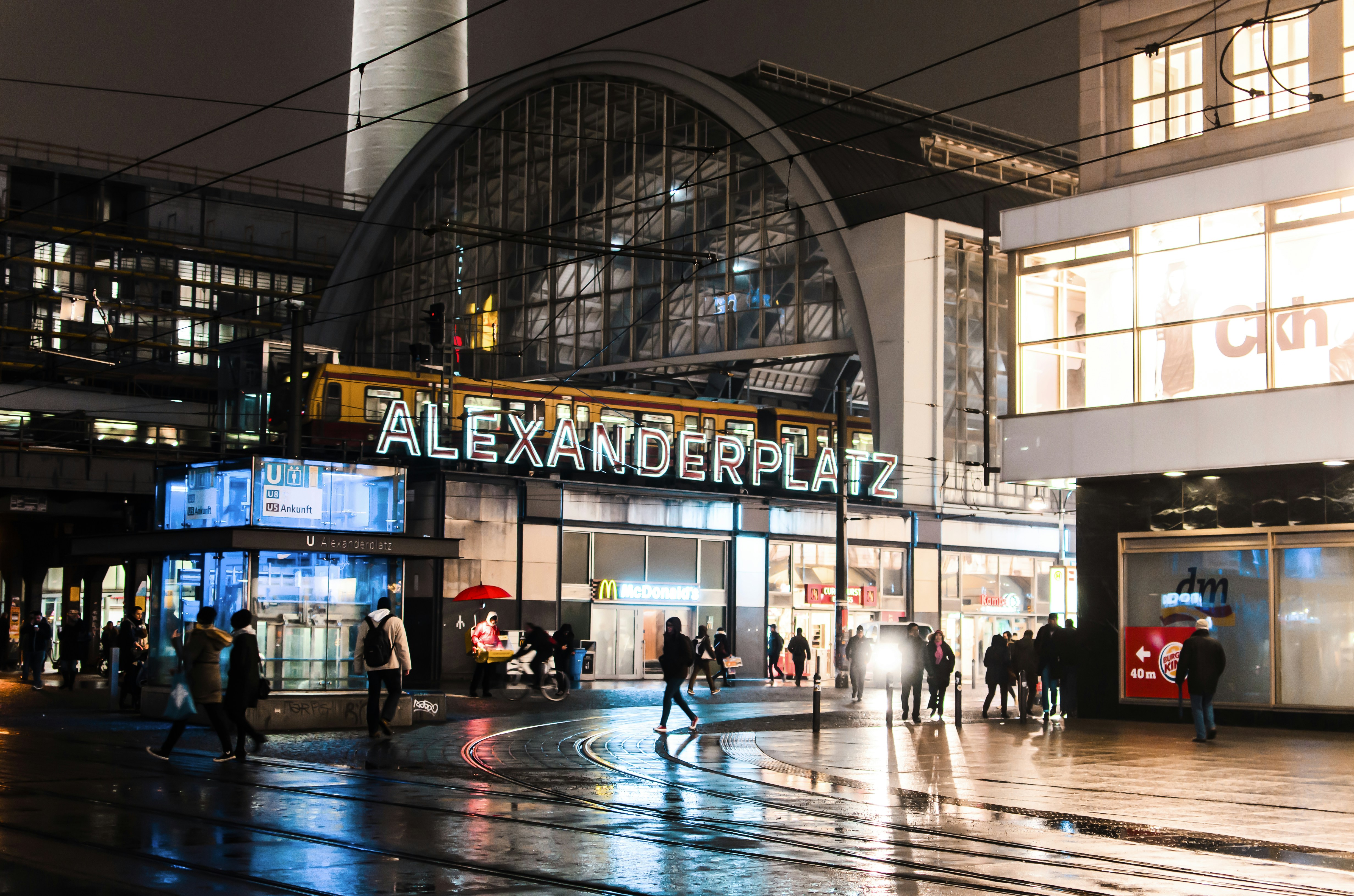 Alexanderplatz, Berlin, by night