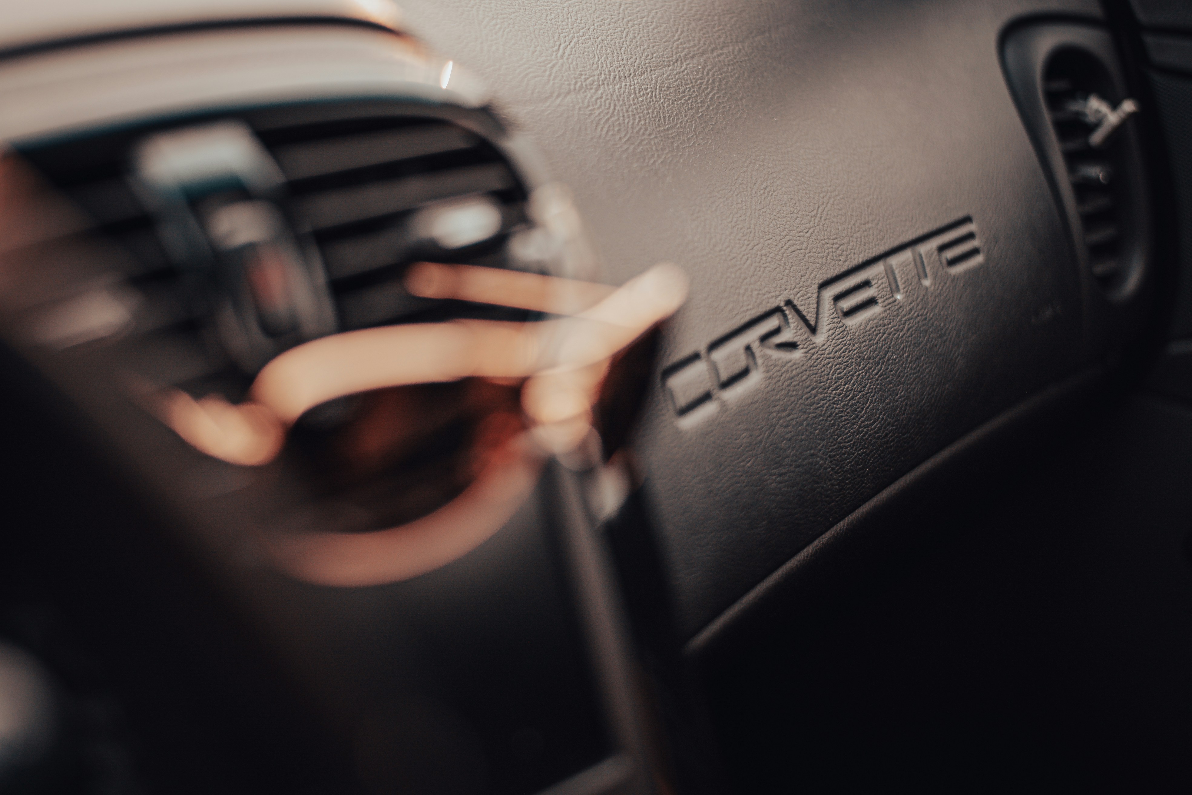 Chevrolet Corvette interior sign detail