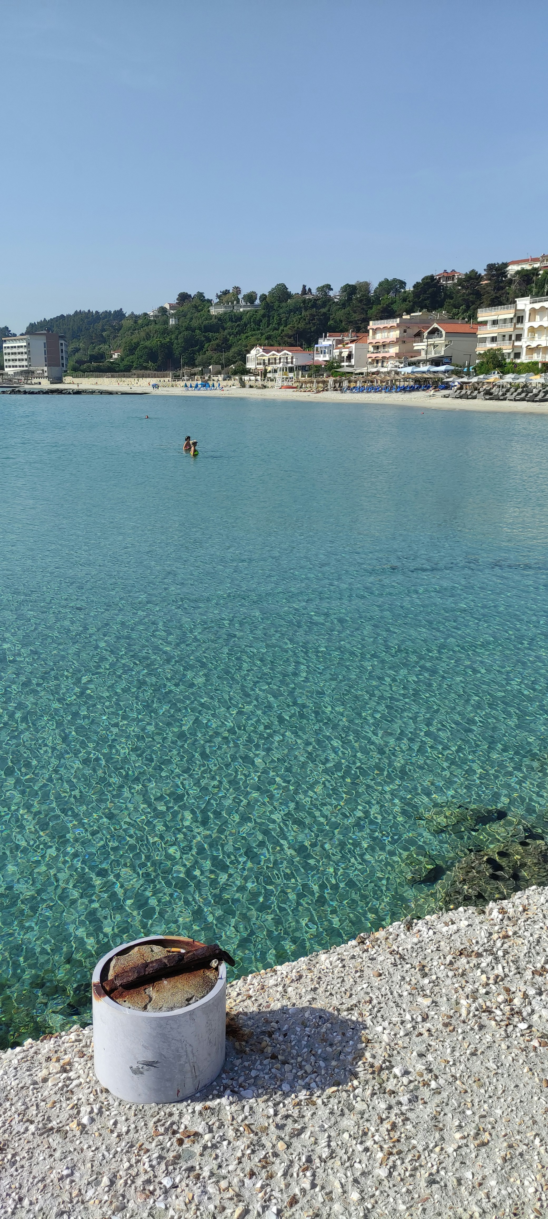 Clear sea.