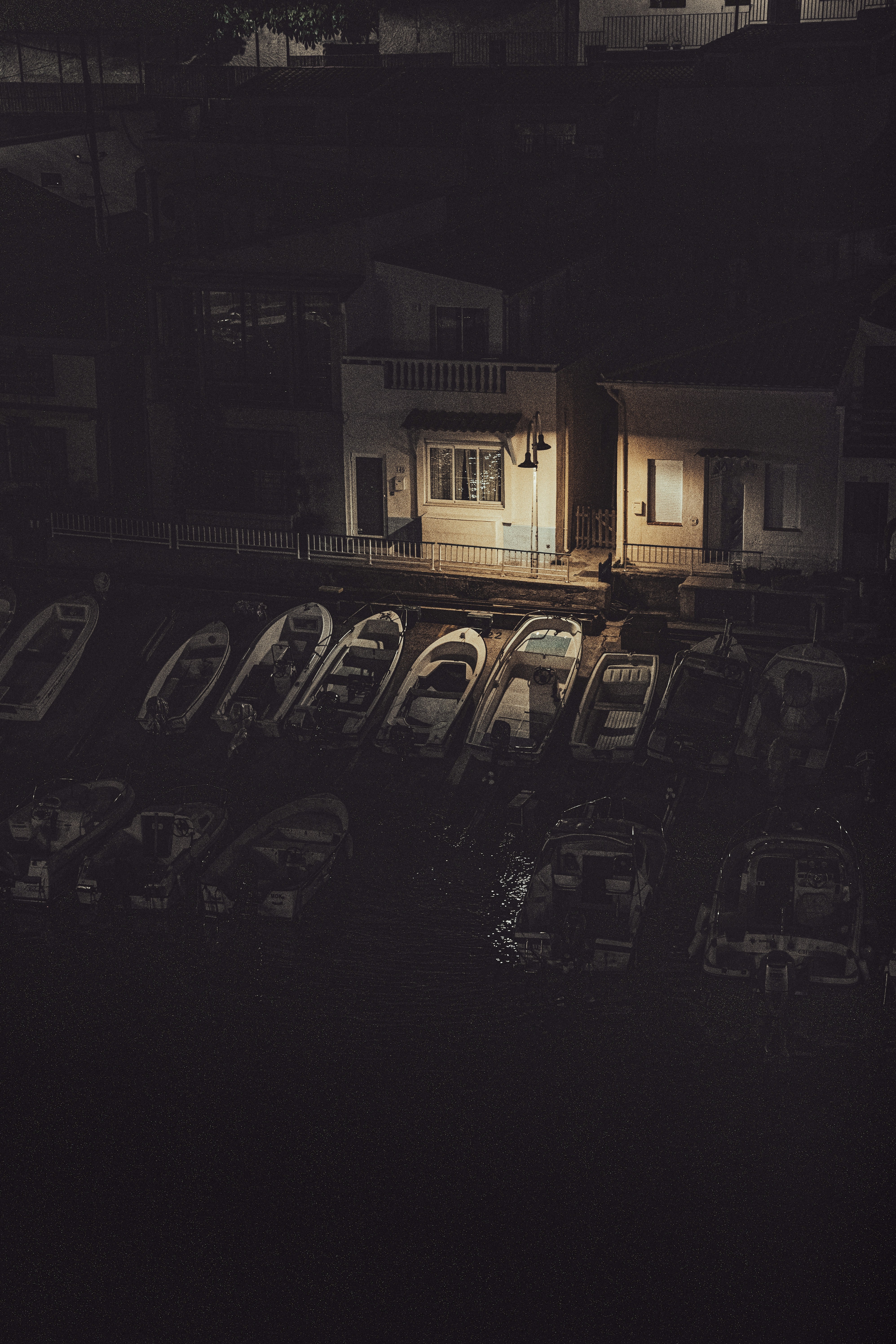 Harbor Lights: A Quiet Canal Front at Dusk