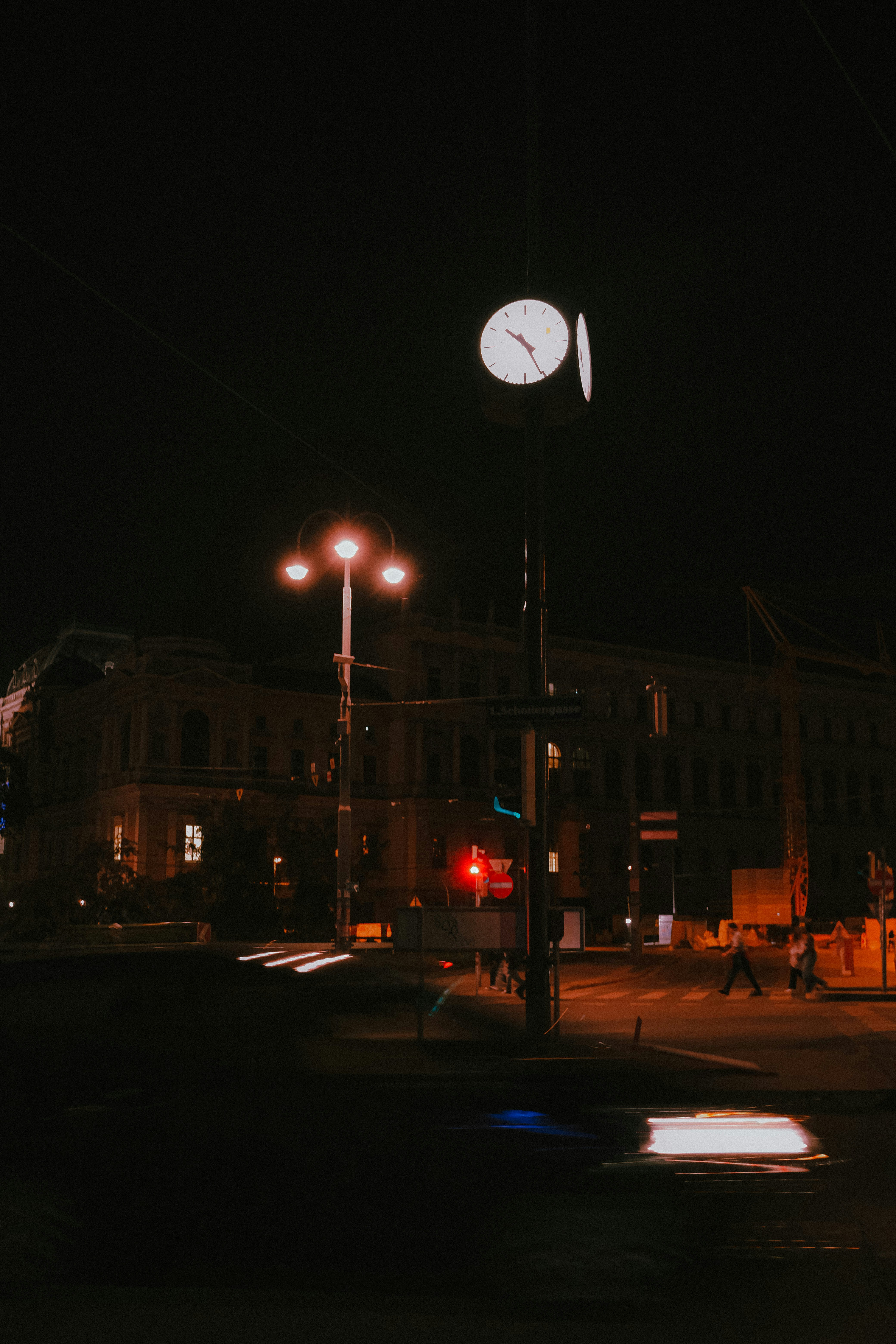 Nocturnal Clock at the City Crossing