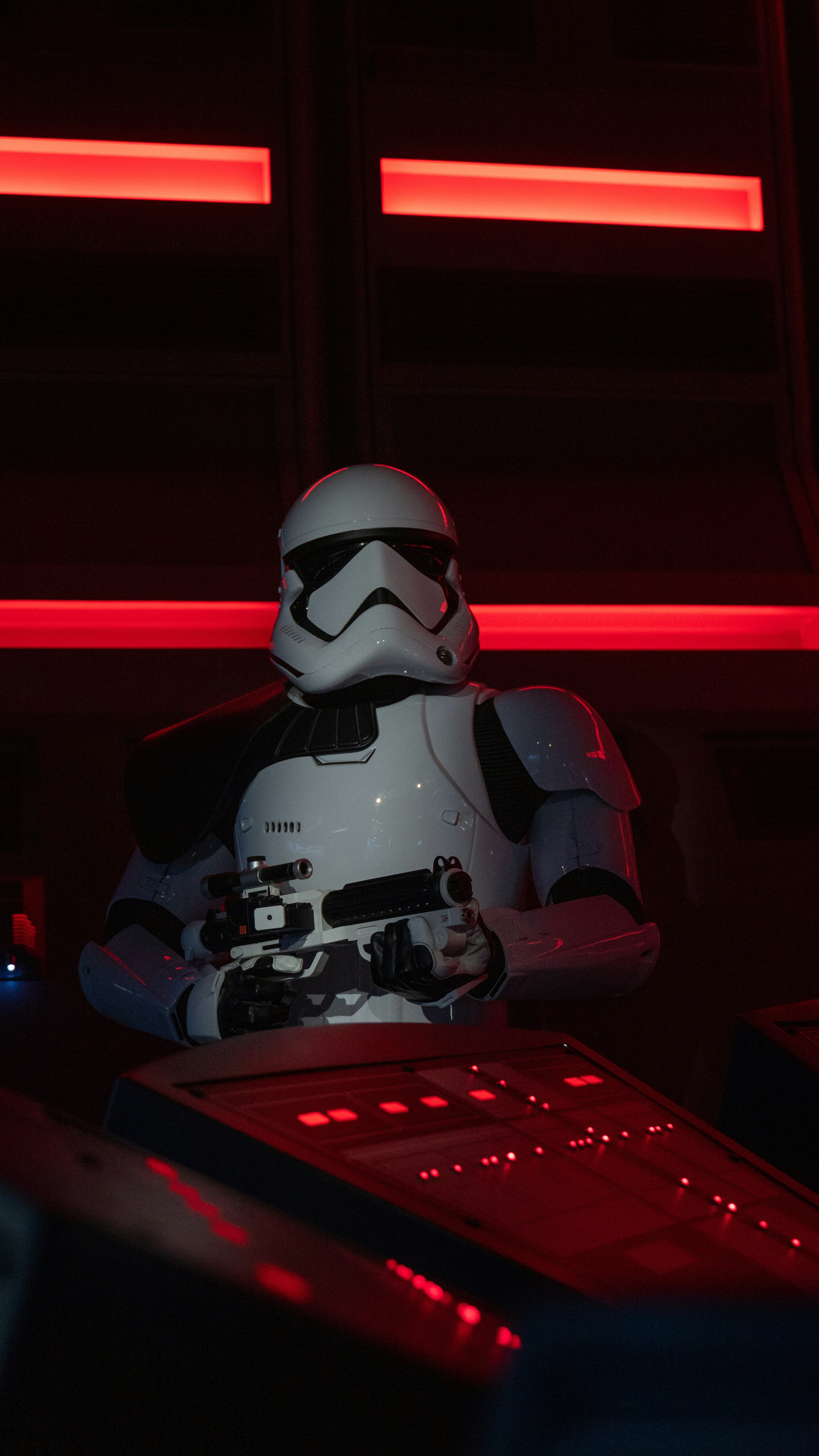 A star wars stormtrooper sitting on top of a laptop computer photo ...