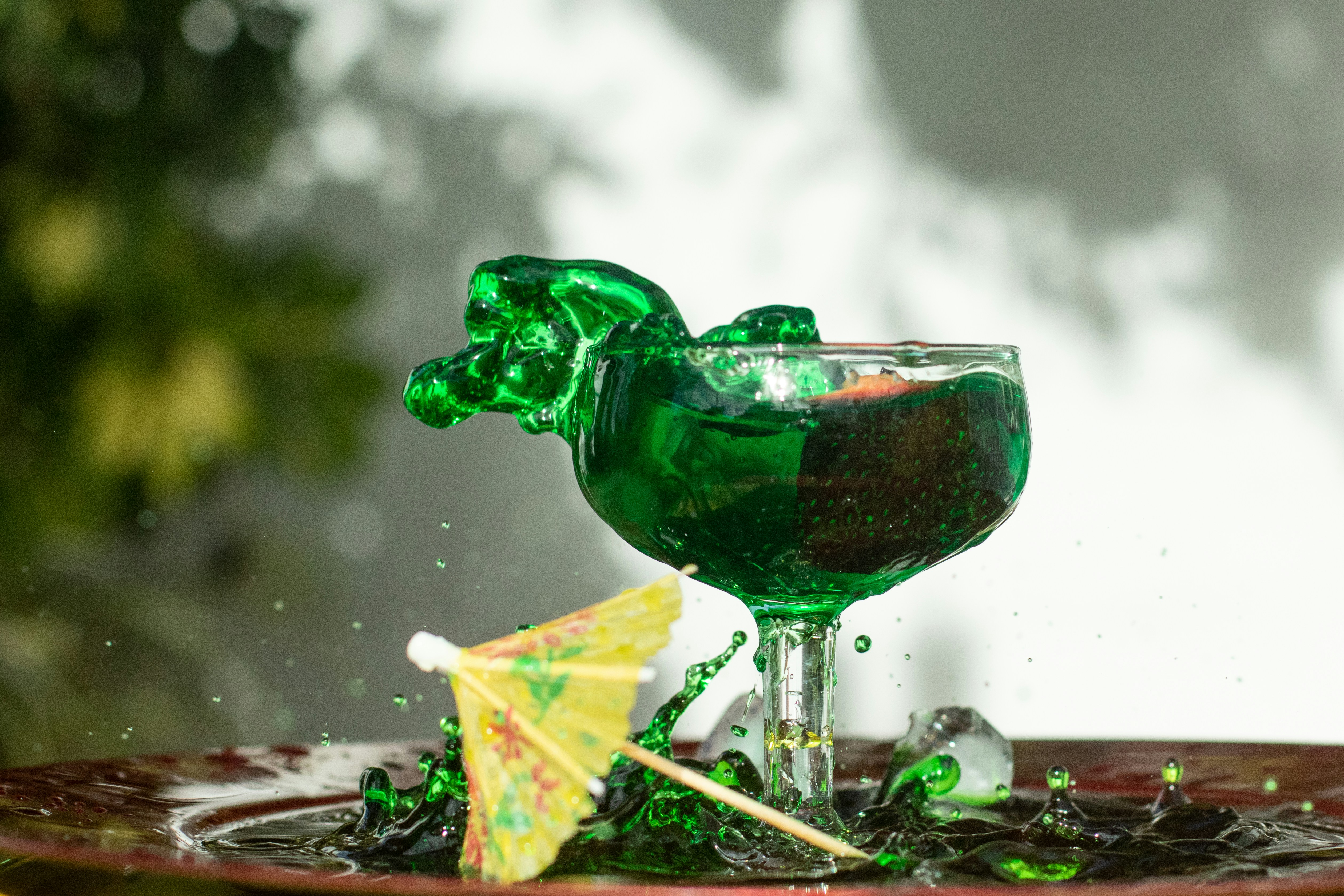 Emerald Dragon Ice Crown over a Green Coupé Cocktail