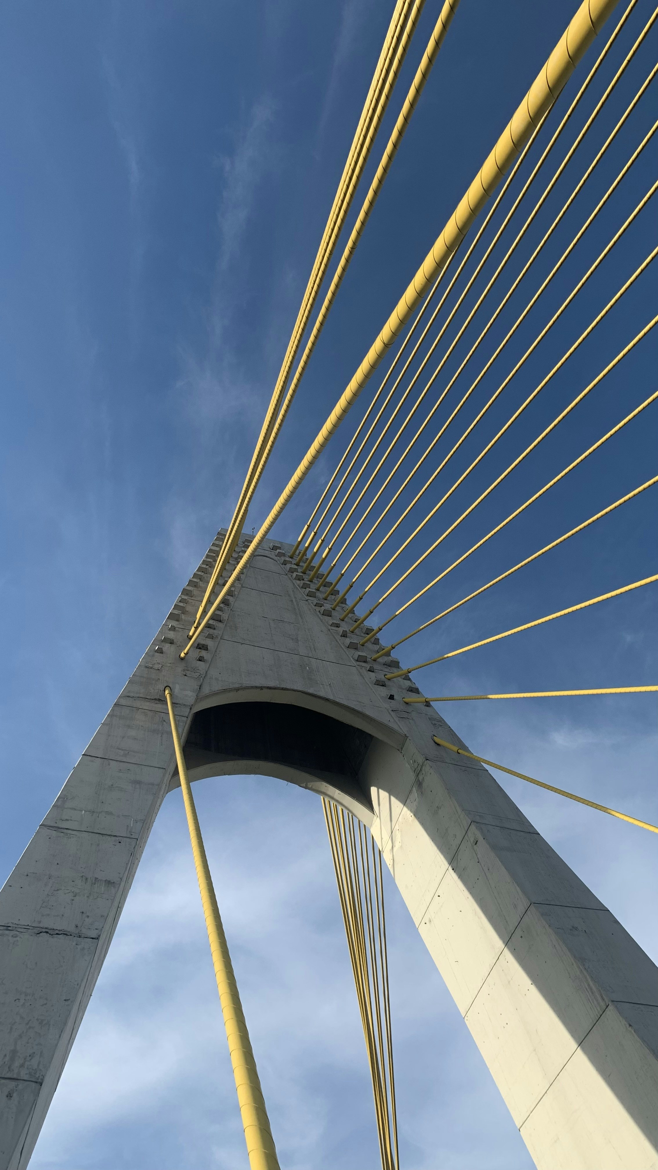 A view of the top of a very tall bridge photo – Free Blue Image on Unsplash