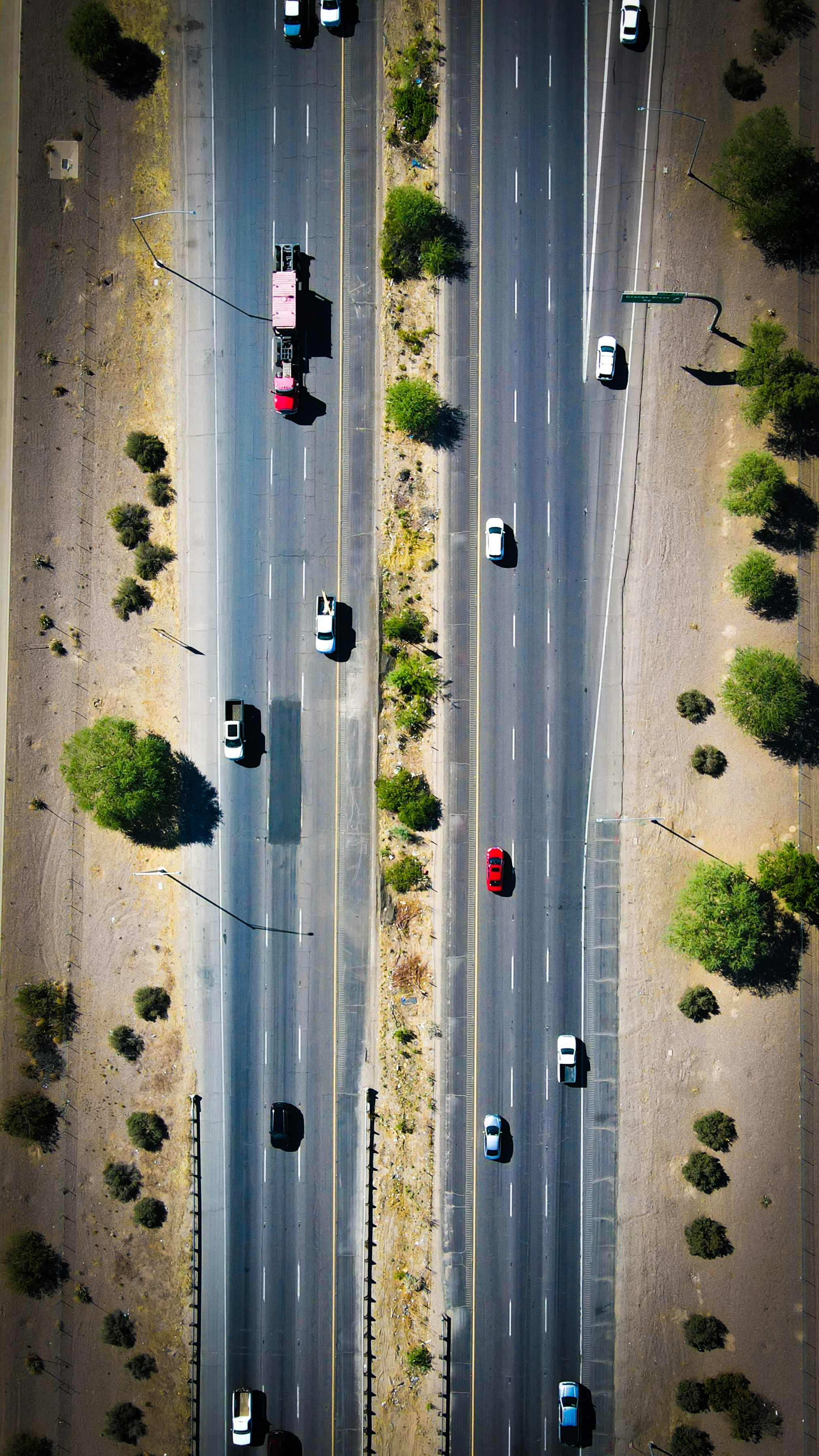 An aerial view of a highway with cars driving on it photo – Free Tucson ...