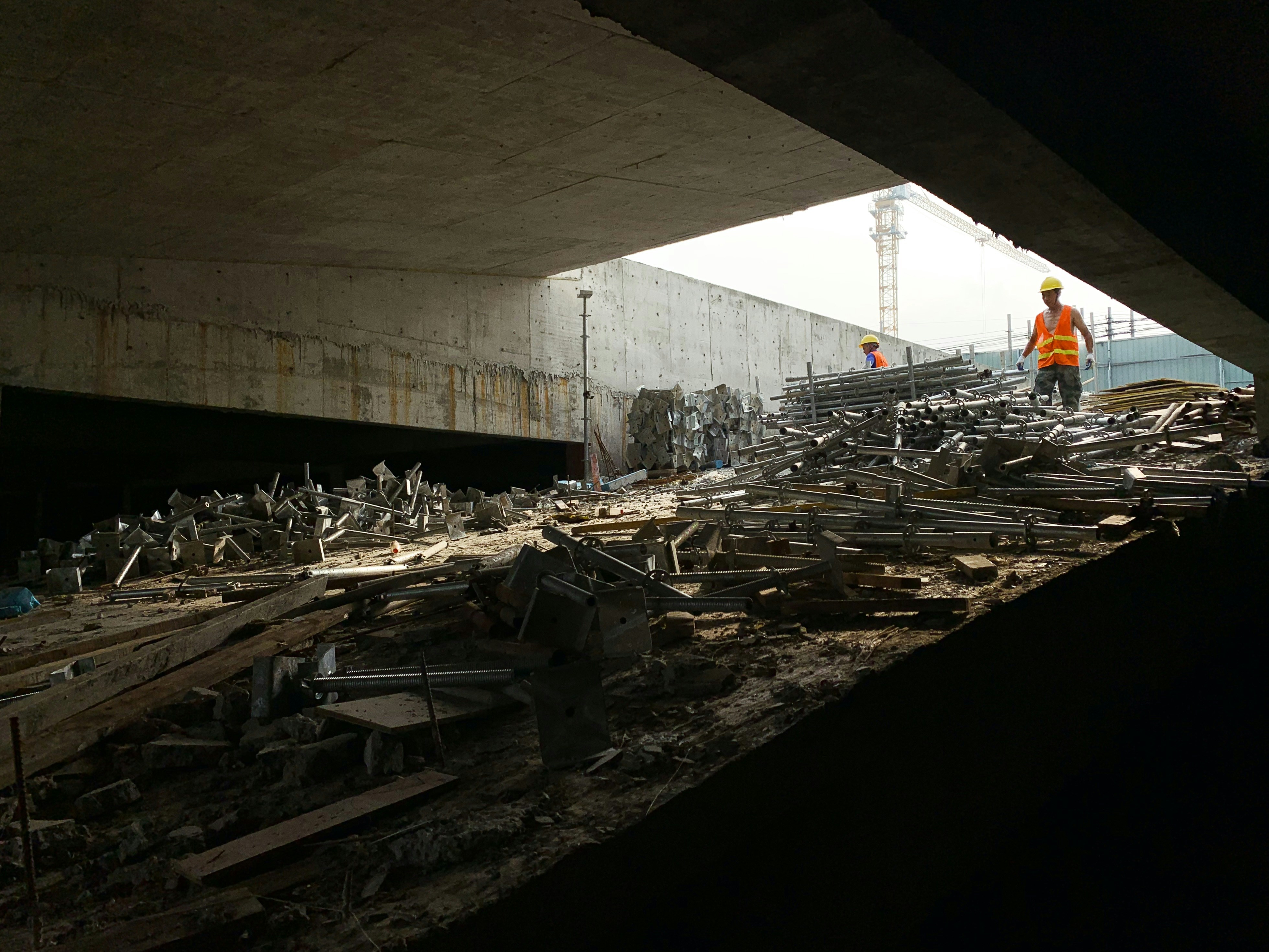 Under the Overpass: Steel Scraps and Vigilant Hands