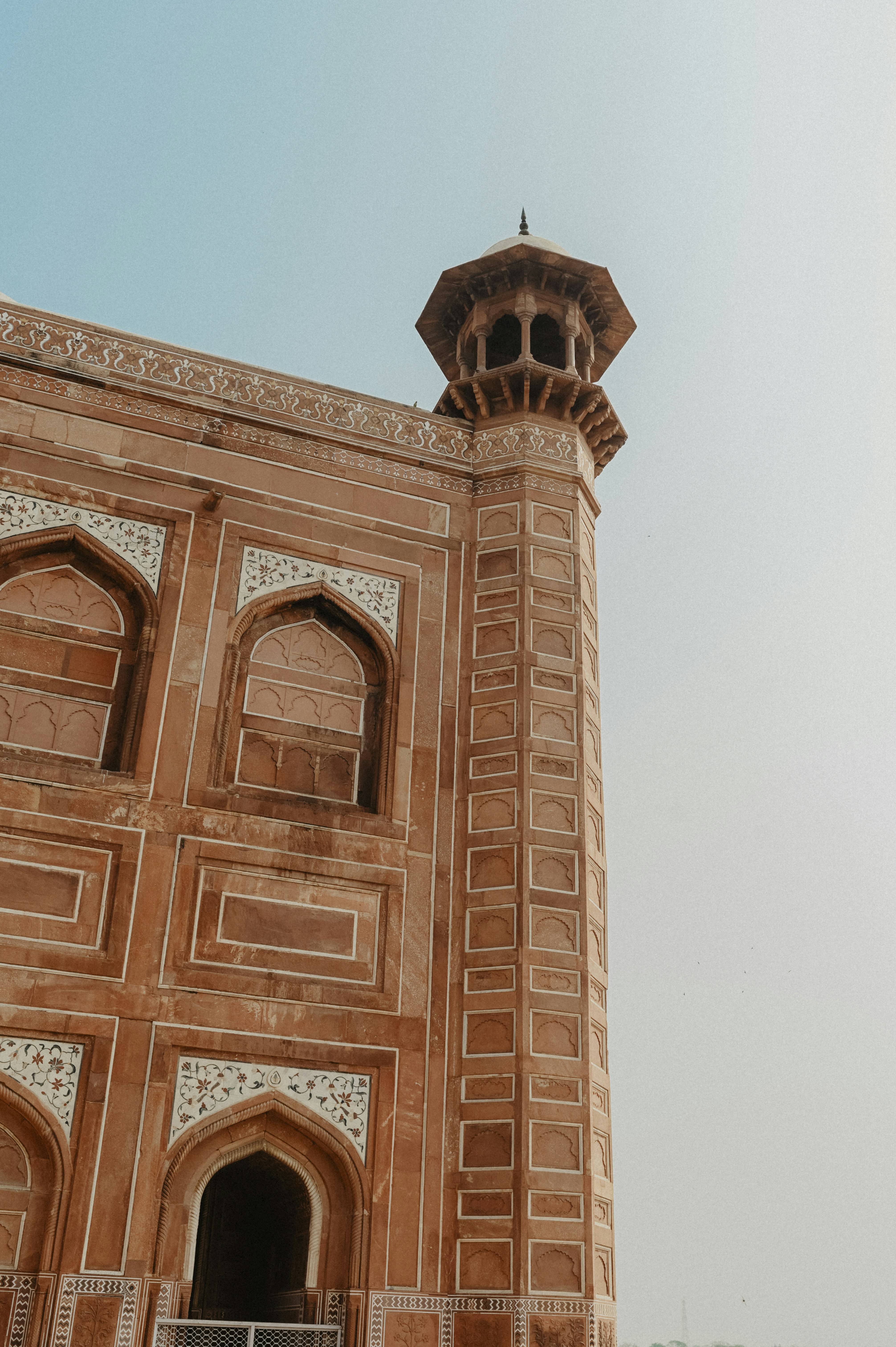Rising Turret: Brickwork and Archway of a Monumental Corner