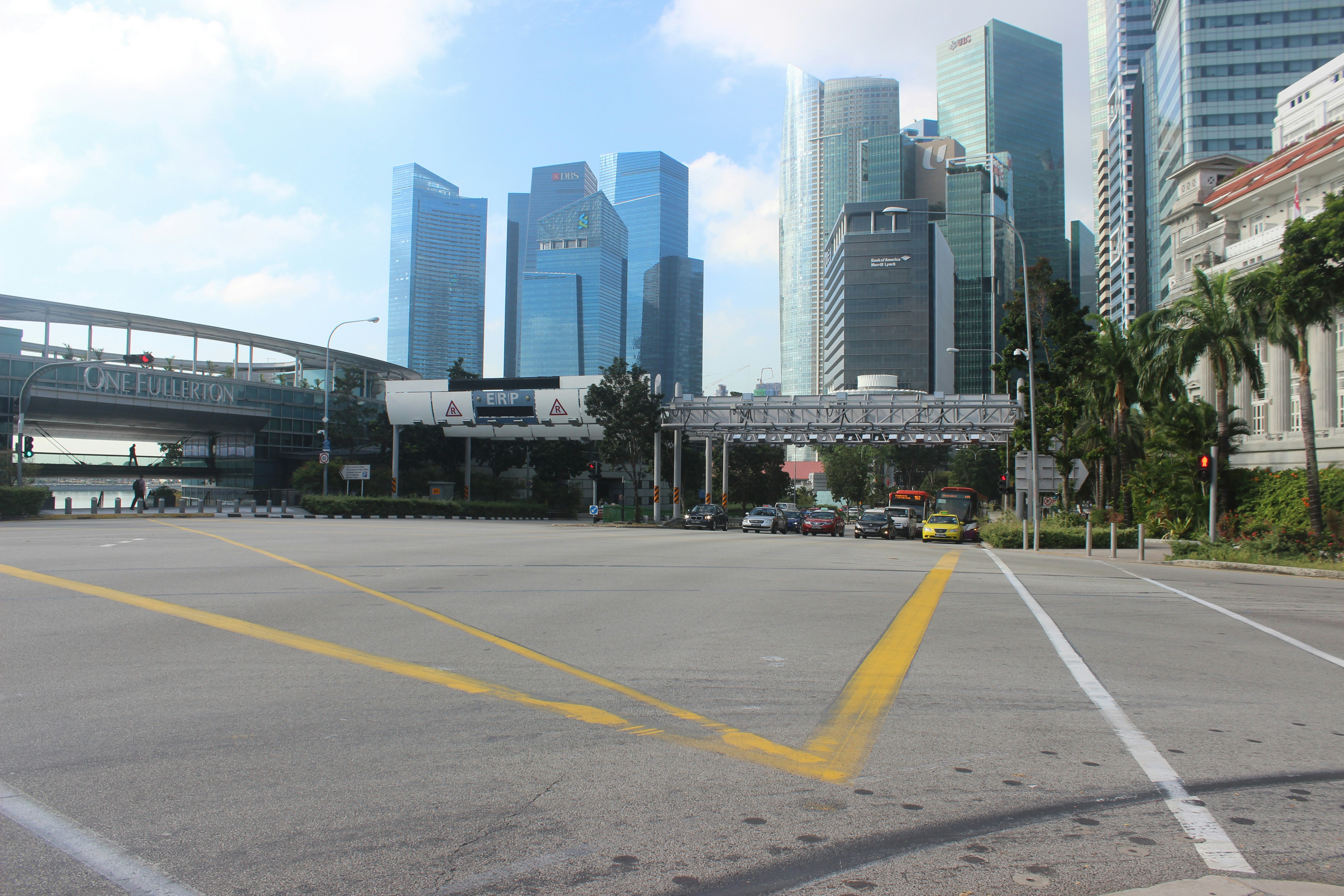 Lanes Converge on a Glassy Downtown Skyline