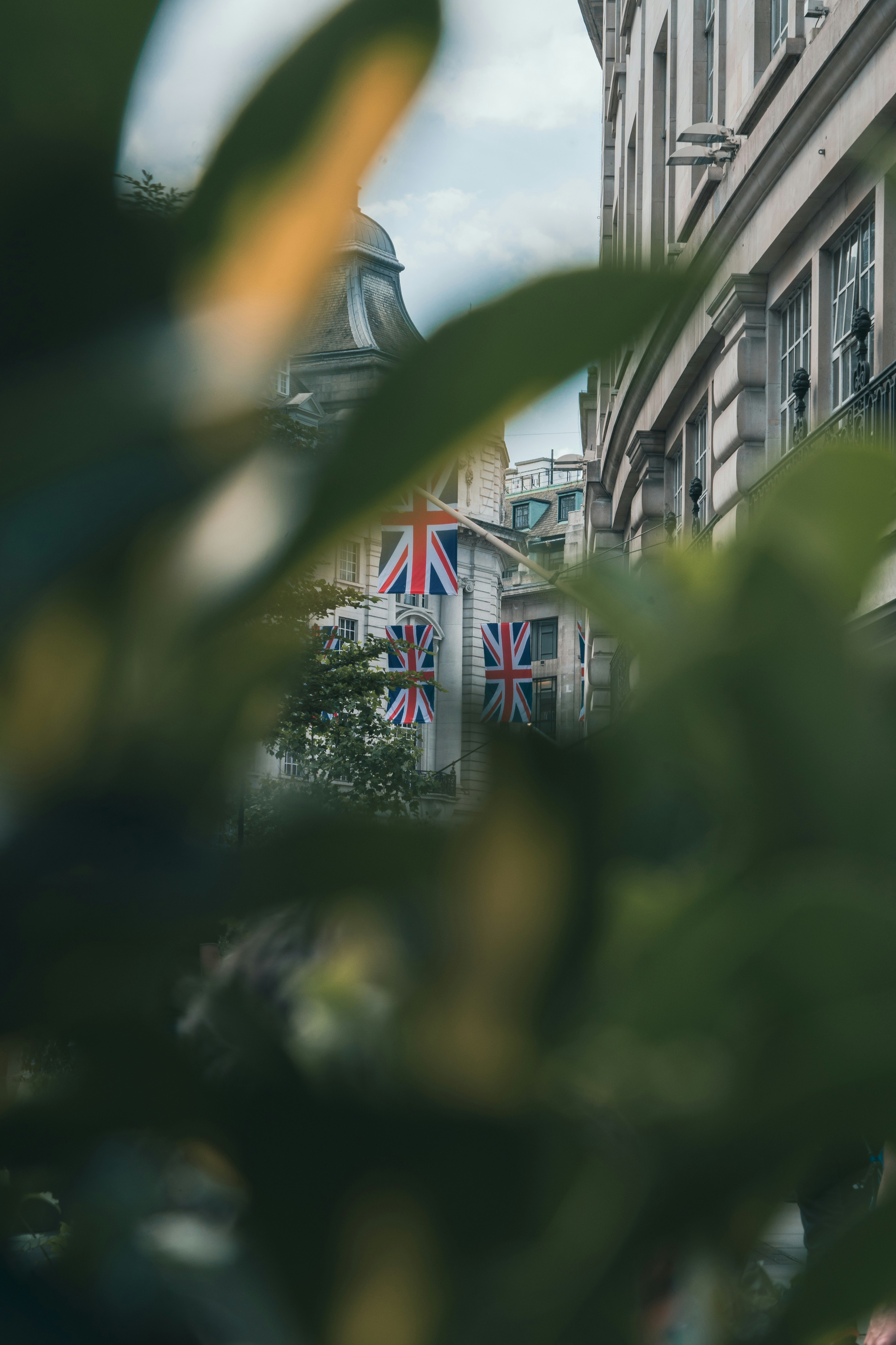 Union Jack Facades: Flags Framing a City Street