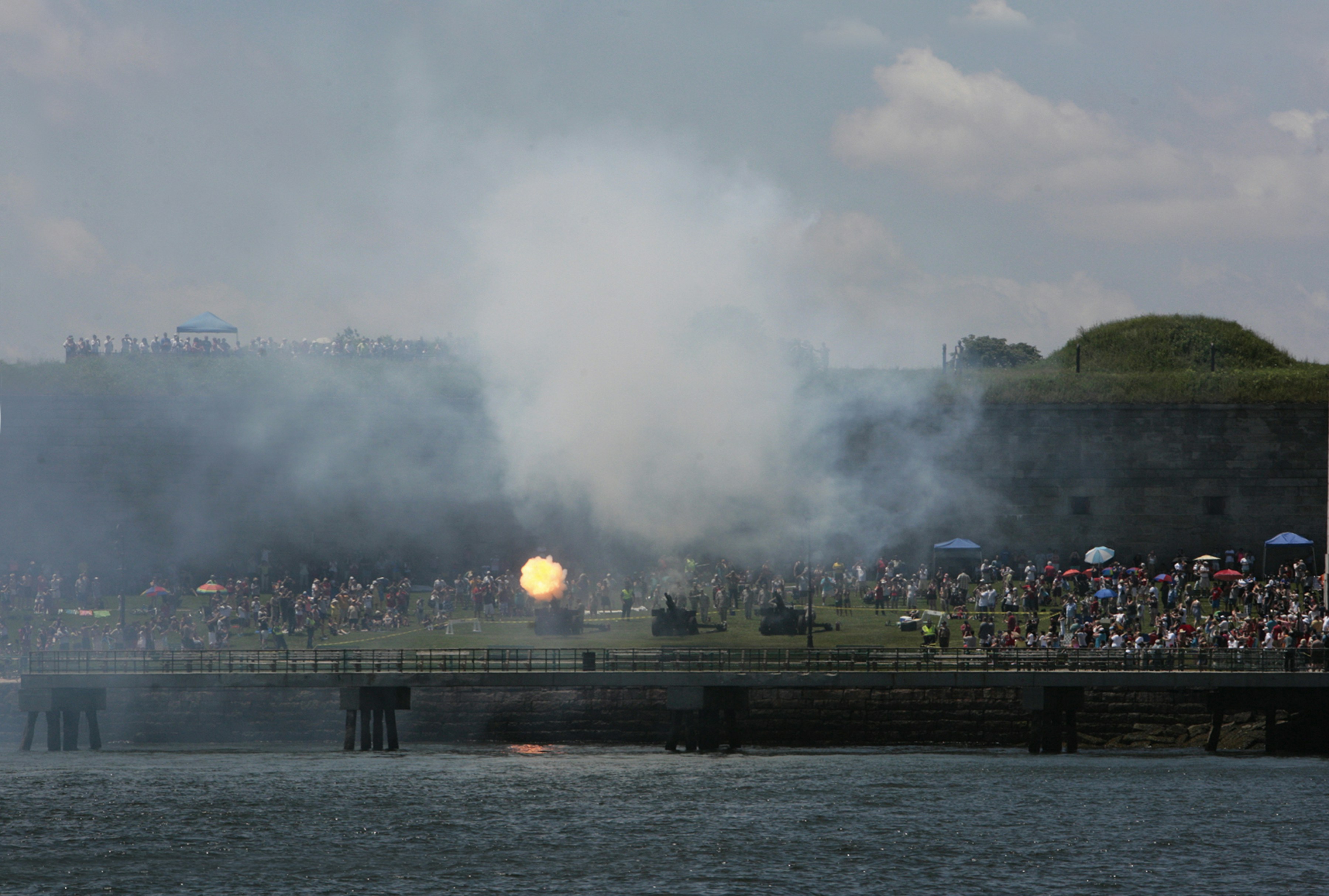 Fireworks Fanfare Over the Riverside Spectators