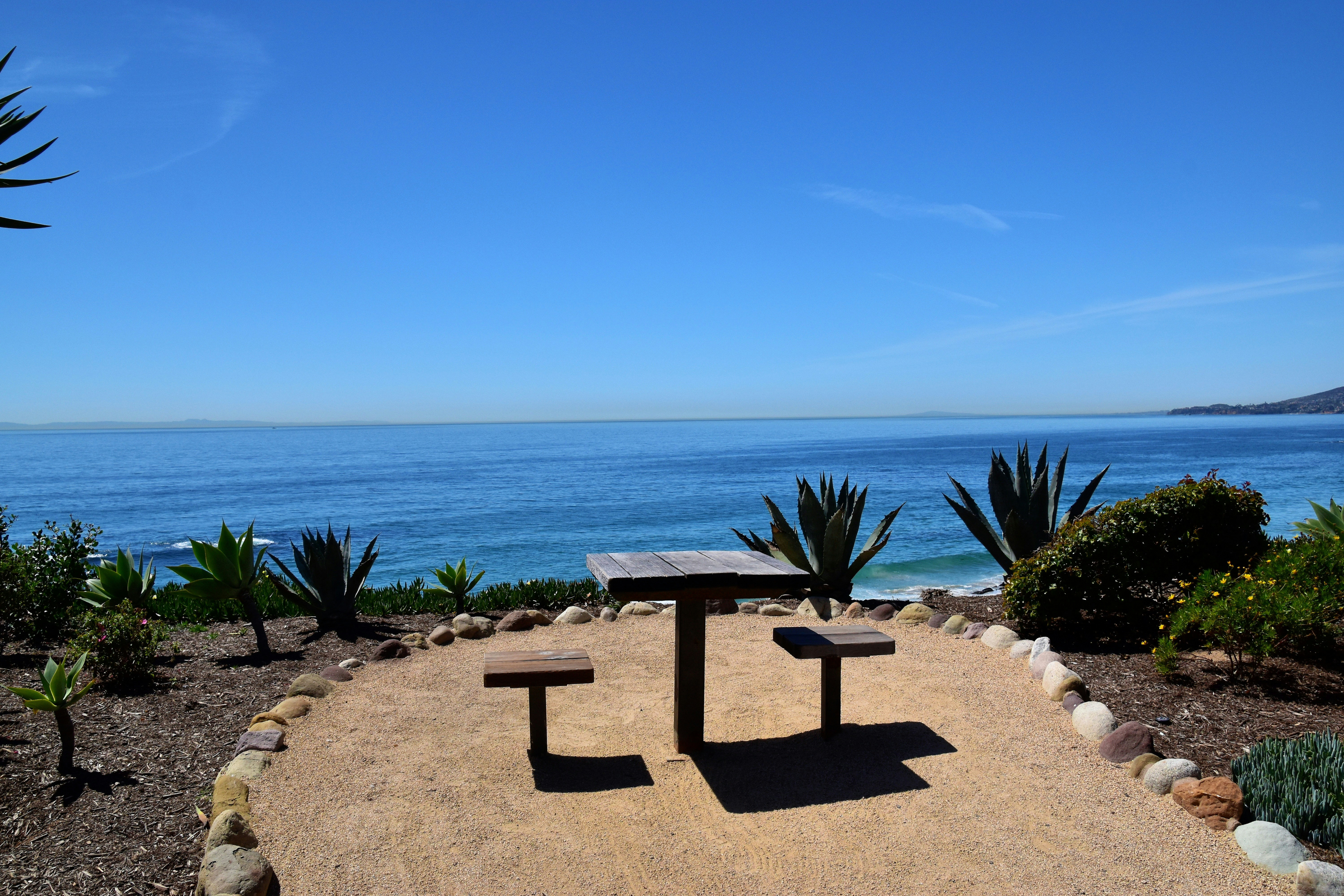 Coastal Picnic Nook under a Clear Sky