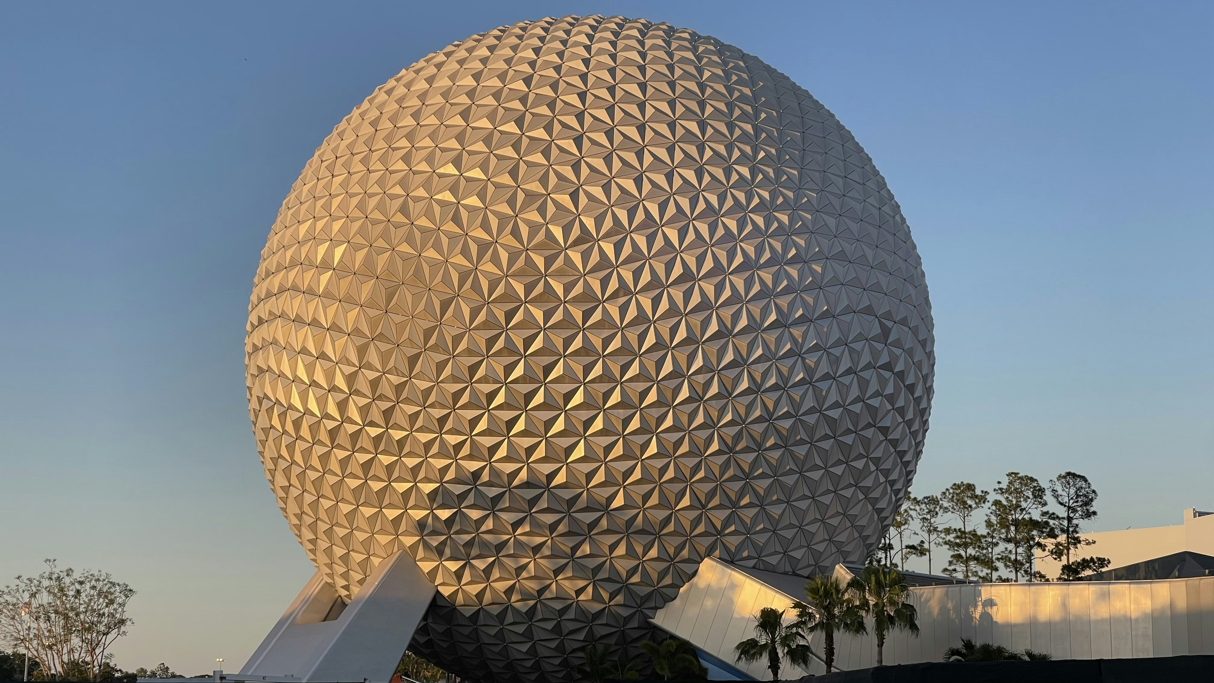 A large building with a giant ball on top of it photo – Free Epcot ...
