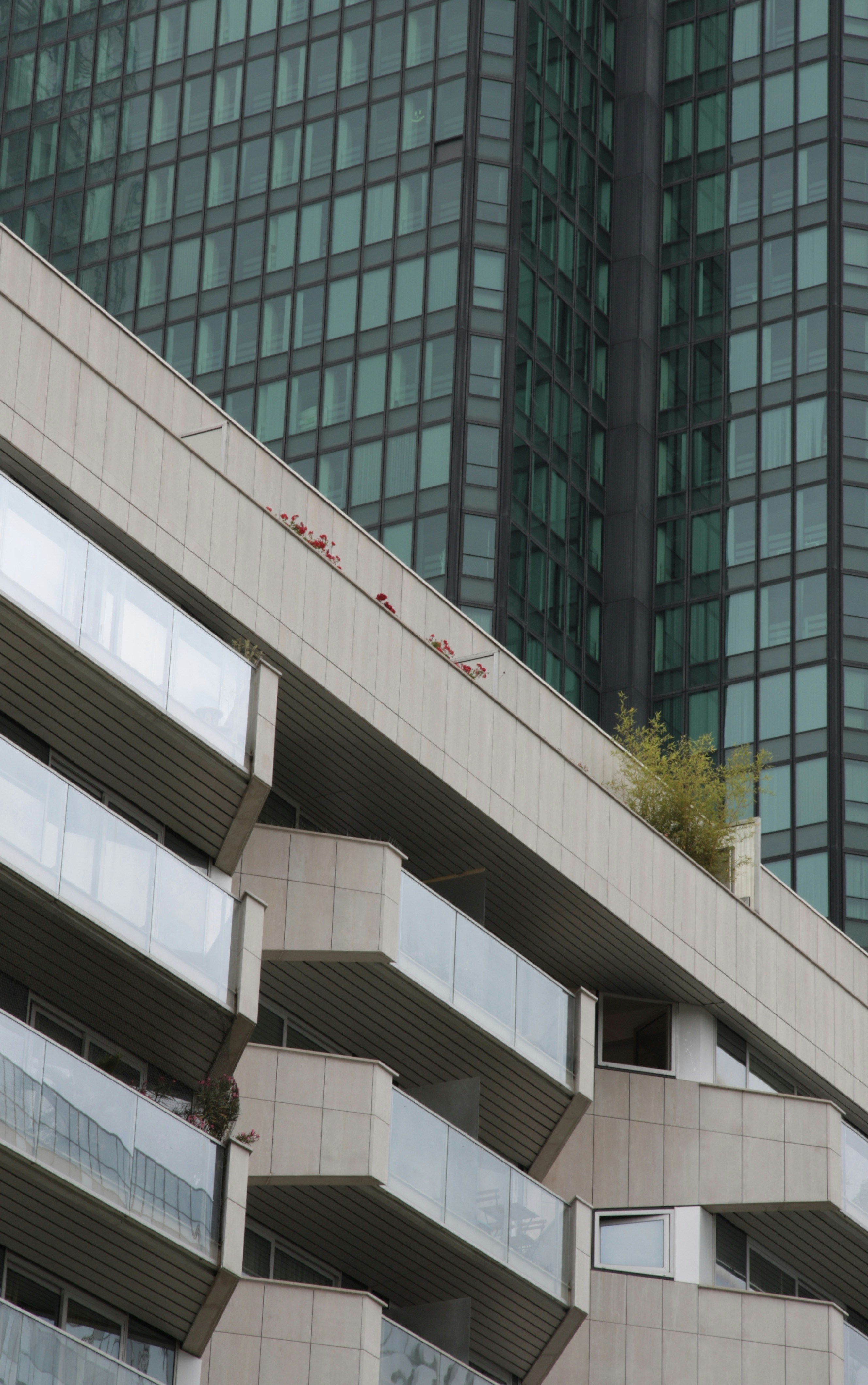 Concrete Steps and Glass Facade: A Modernist Cityscape