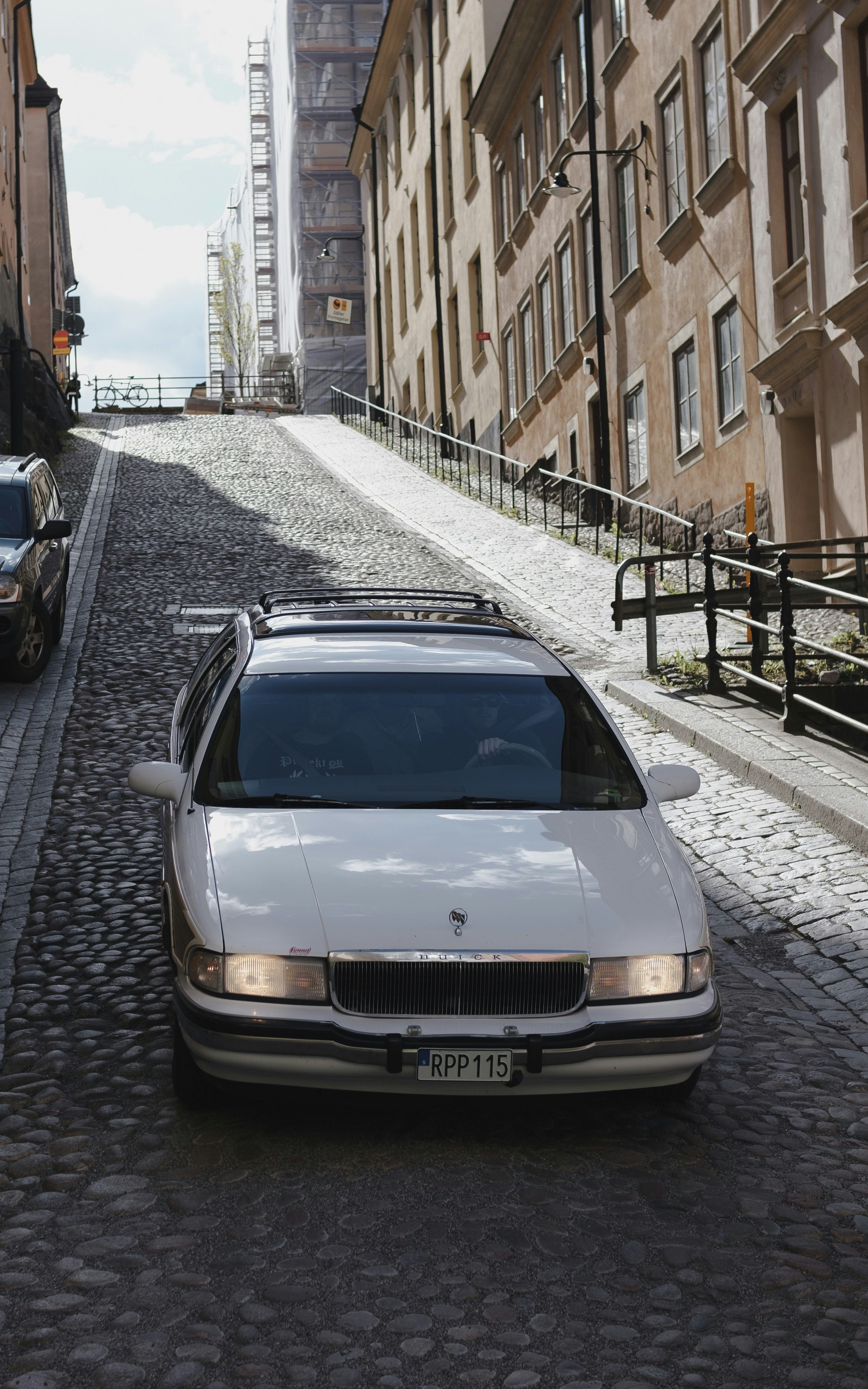 a car parked on a street