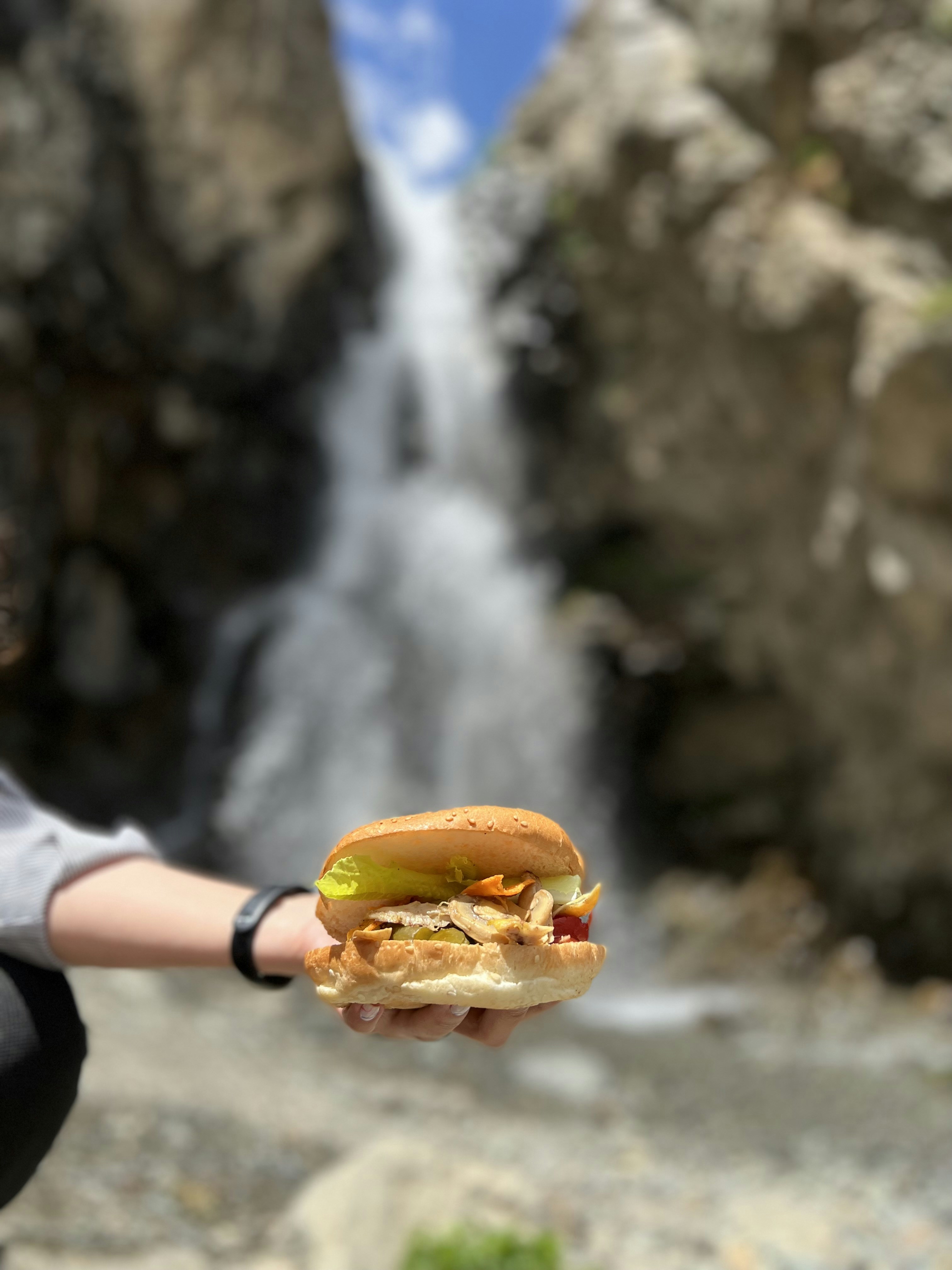 Bite-Sized Moment at a Mountain Waterfall