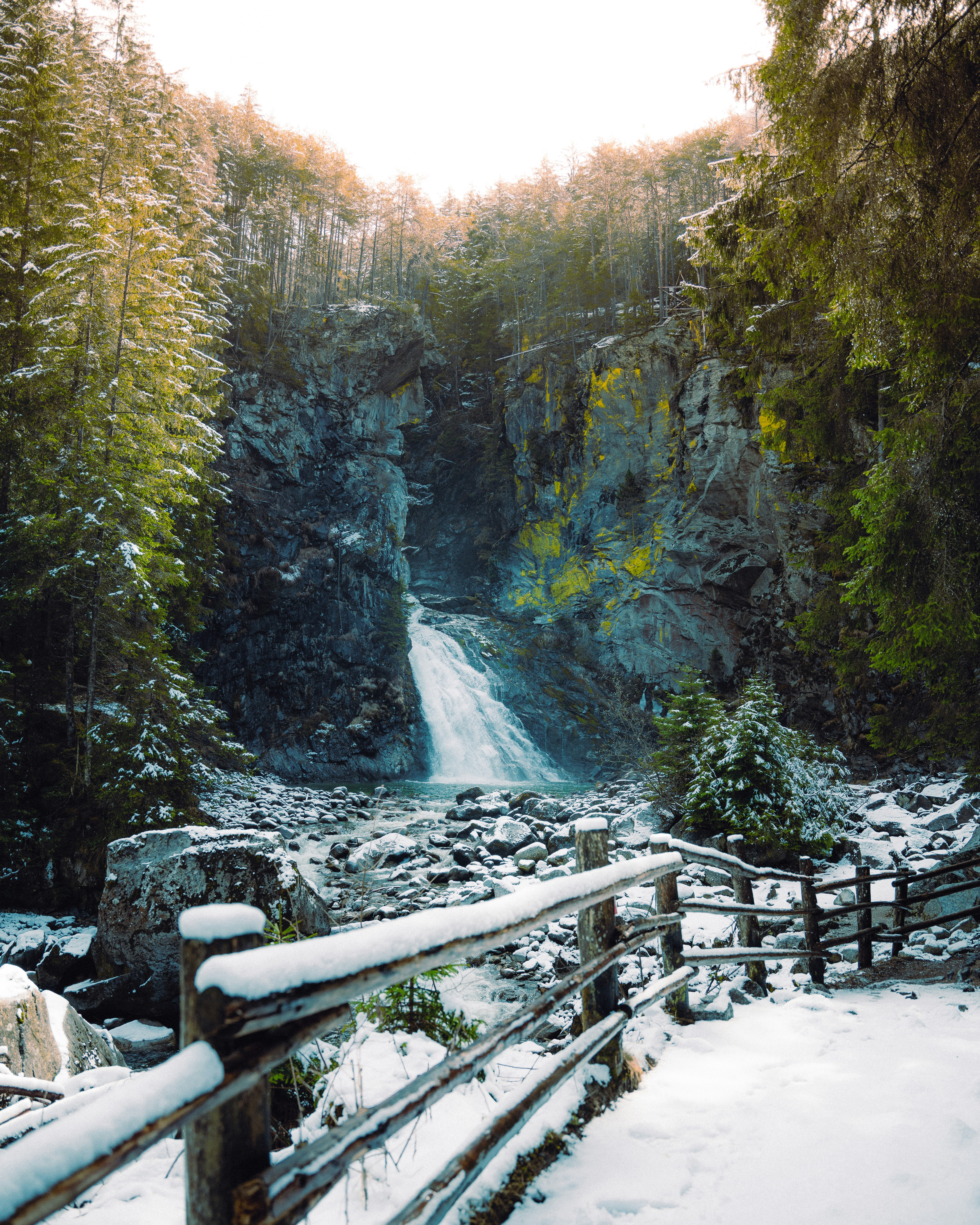 A waterfall in a snowy place photo – Free Nature Image on Unsplash