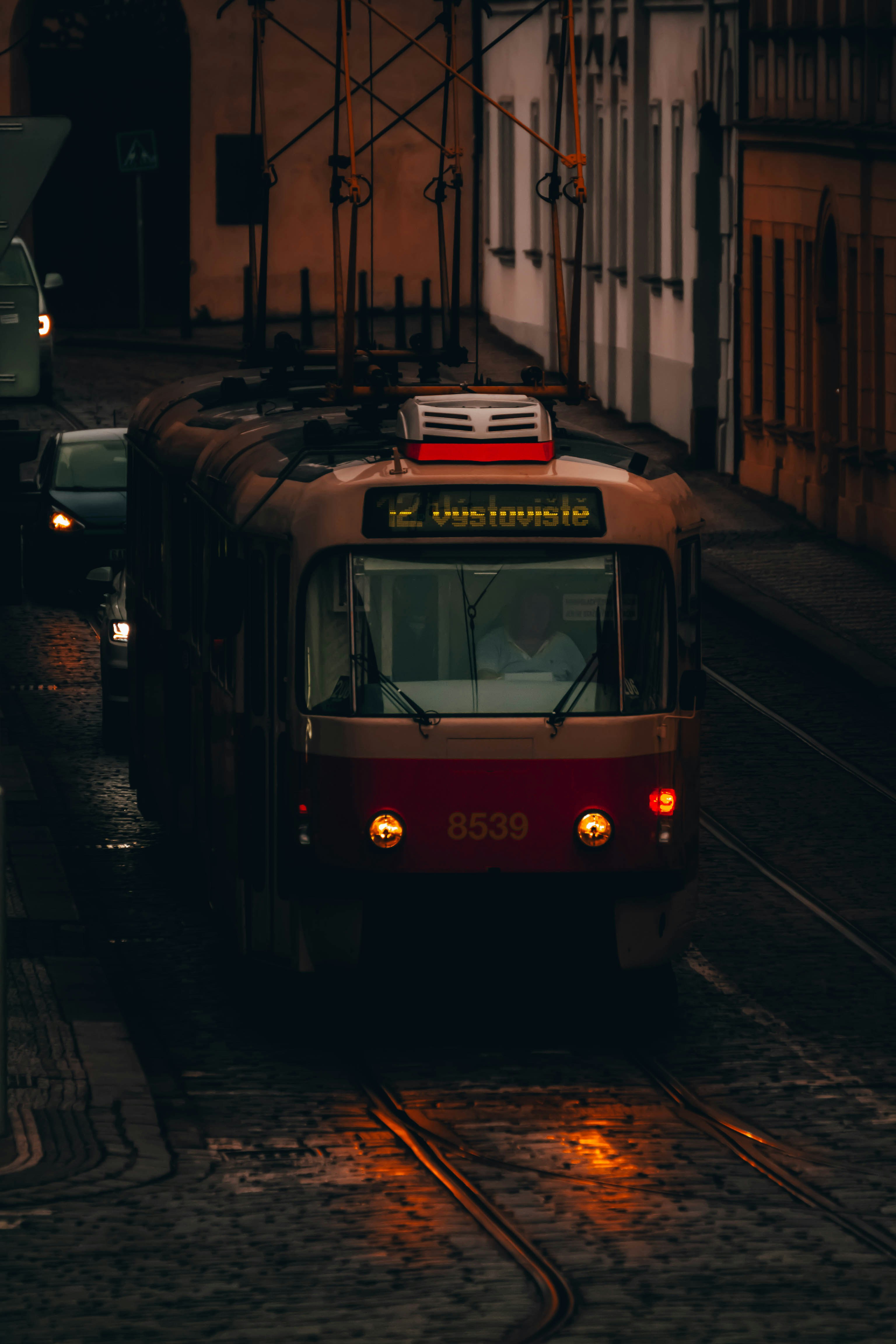 a train on the street