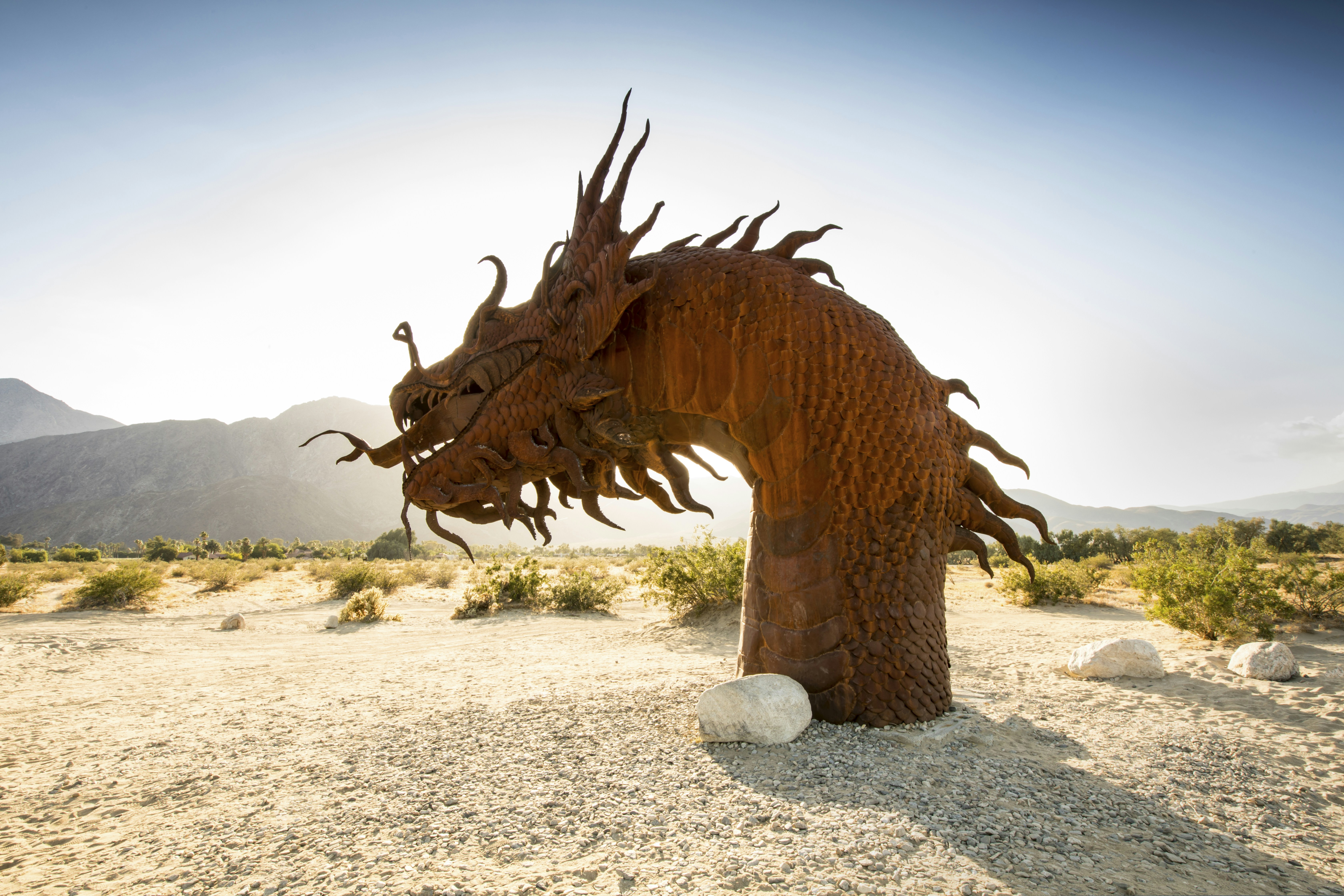 Rust-Wrought Dragon Guarding the Desert Expanse