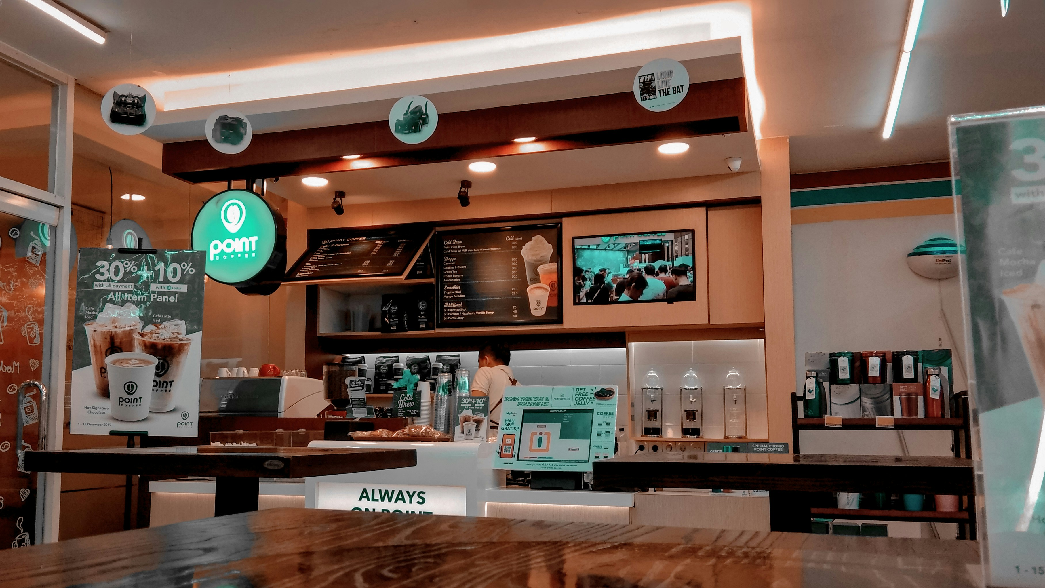 Neon Steam at the Modern Café Counter