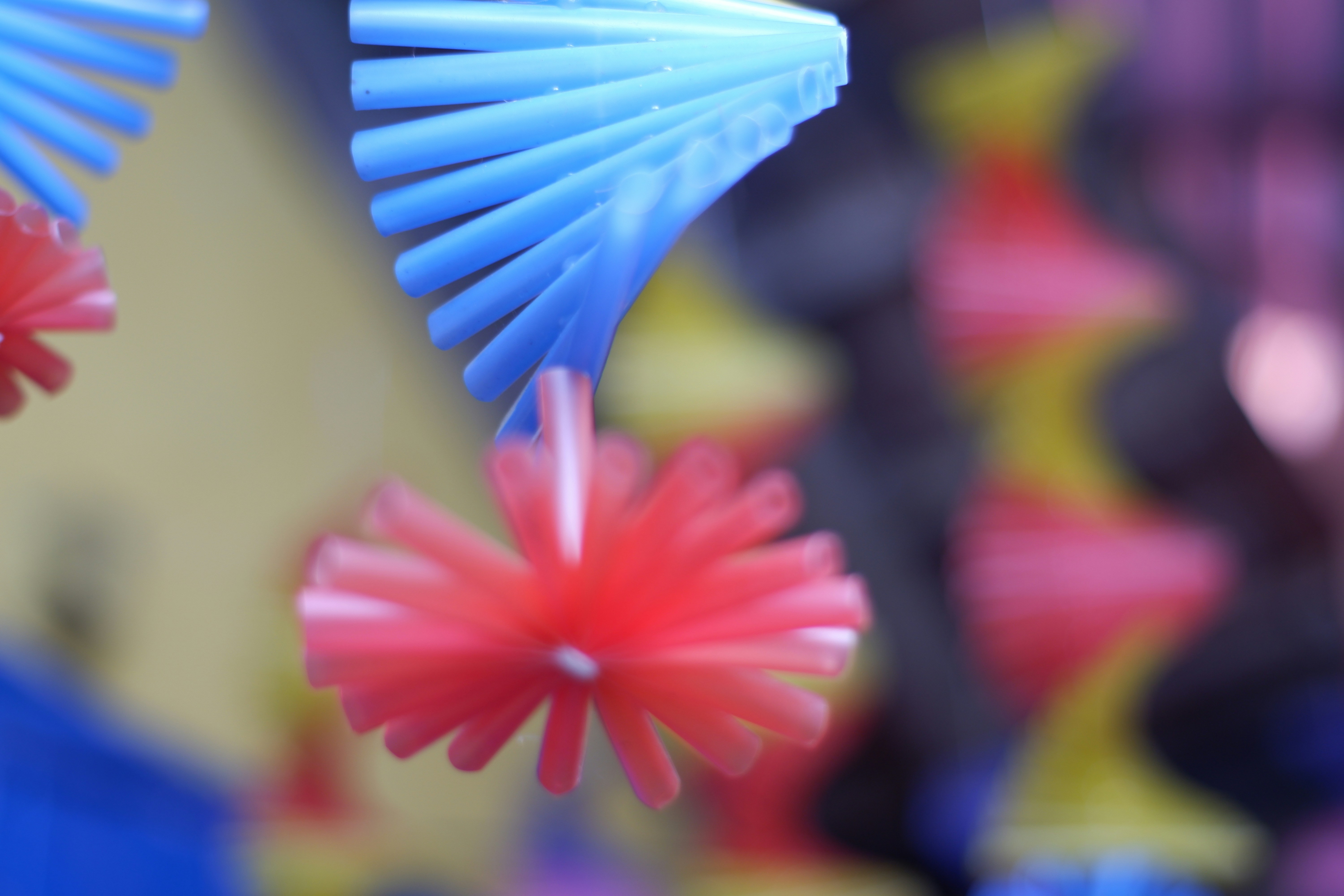 Red Core in a Spiral of Blue: A Macro Study of Color and Blur