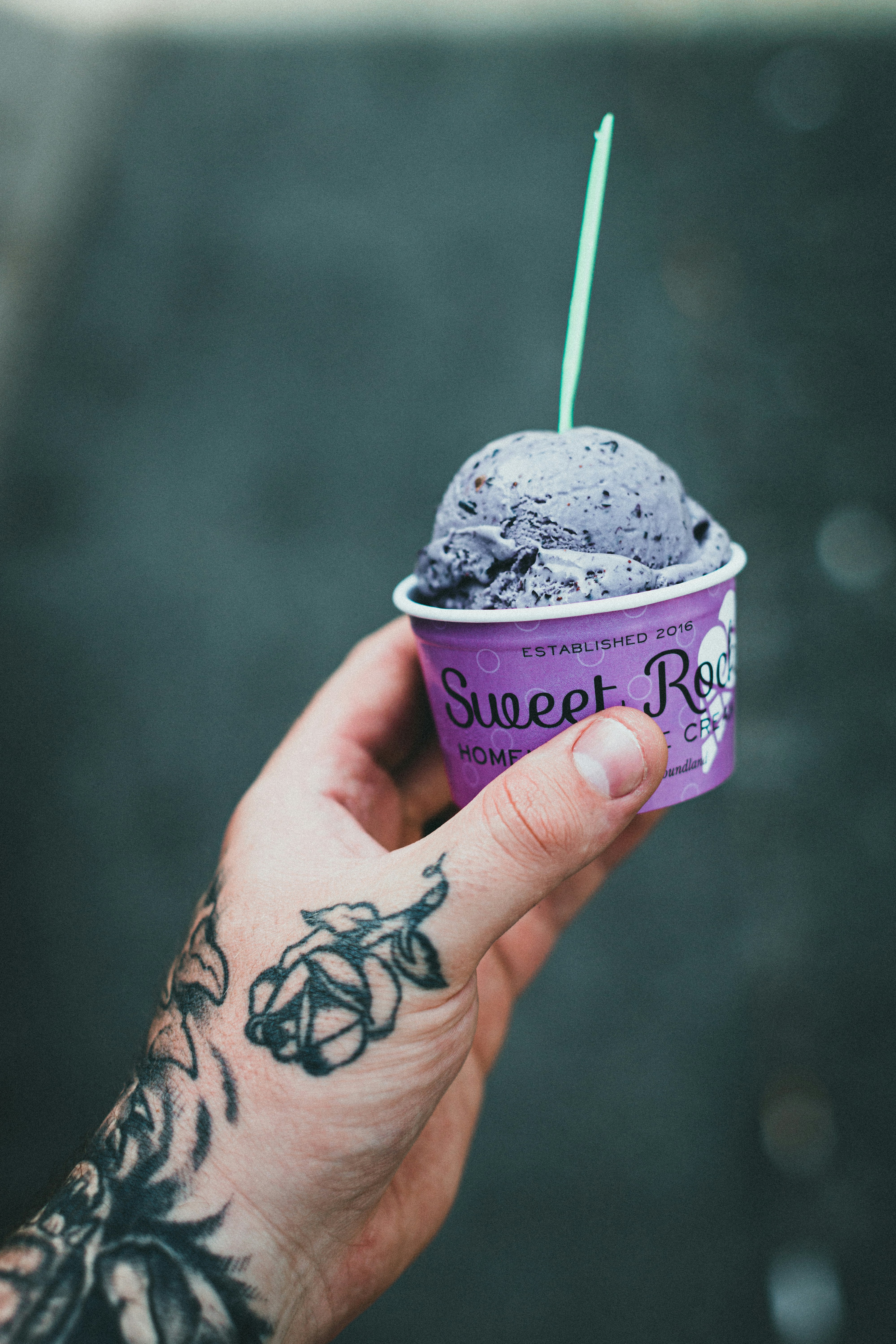 Lilac Ice: Hand, Ink, and Cone