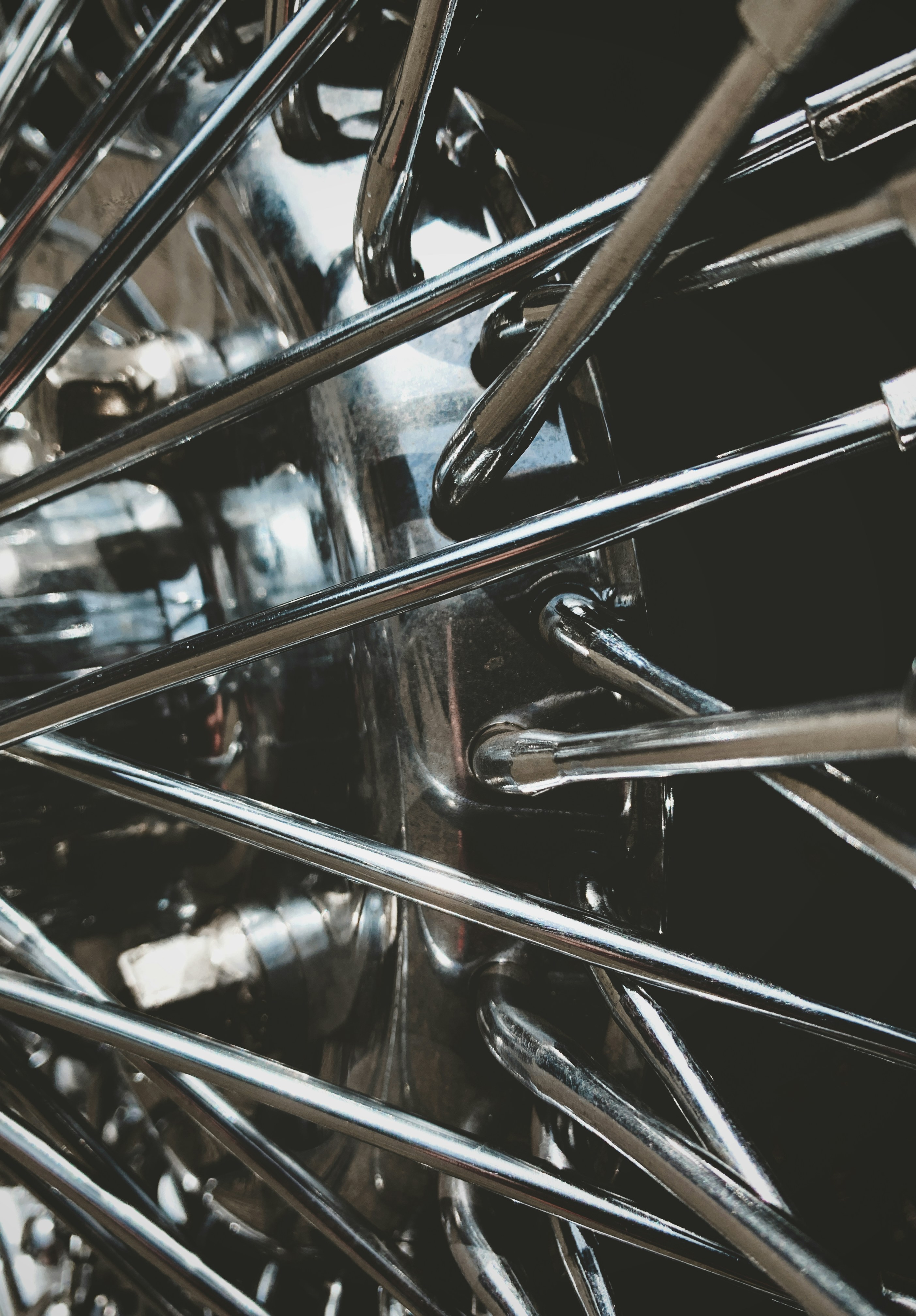 Chrome Web: A Macro Portrait of Bicycle Spokes