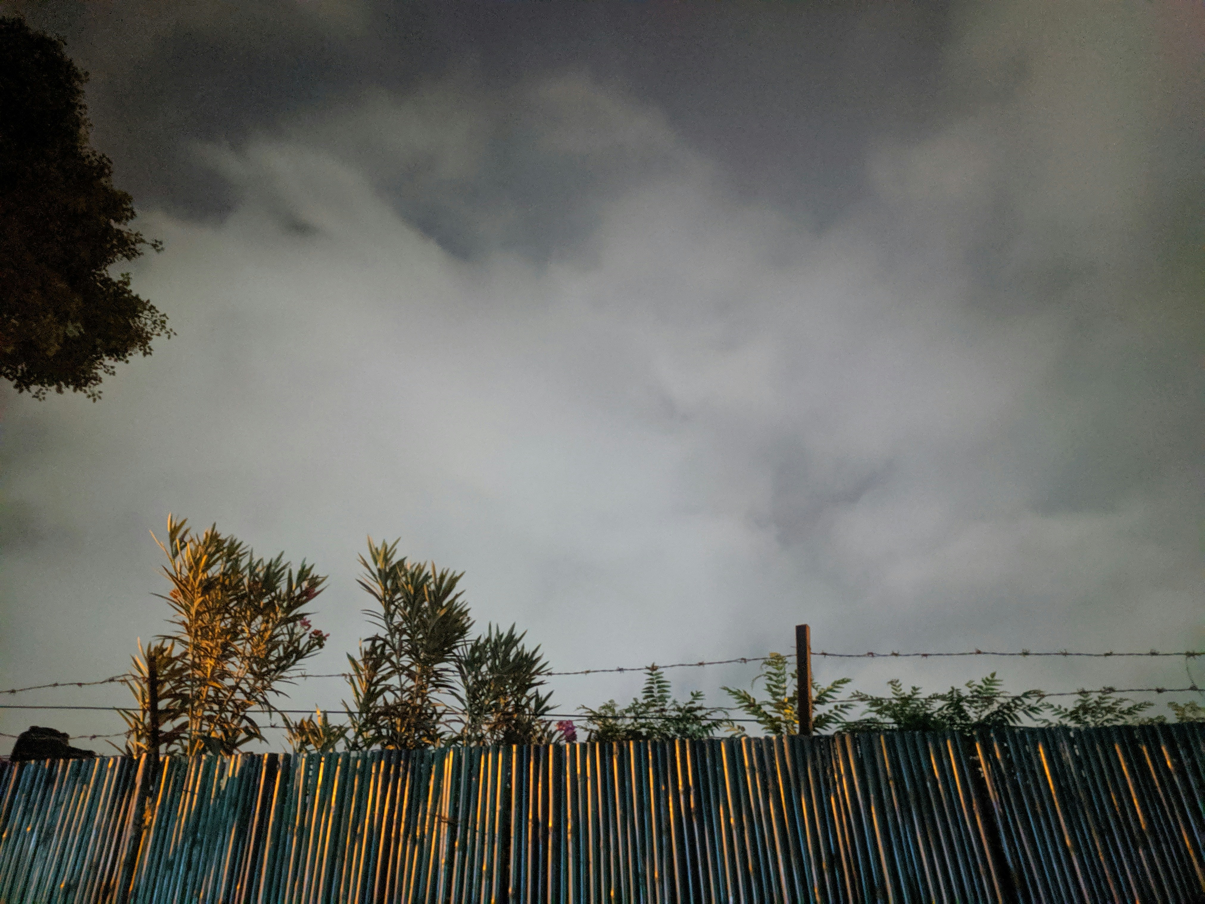 Fence Line Under a Ruffled Sky