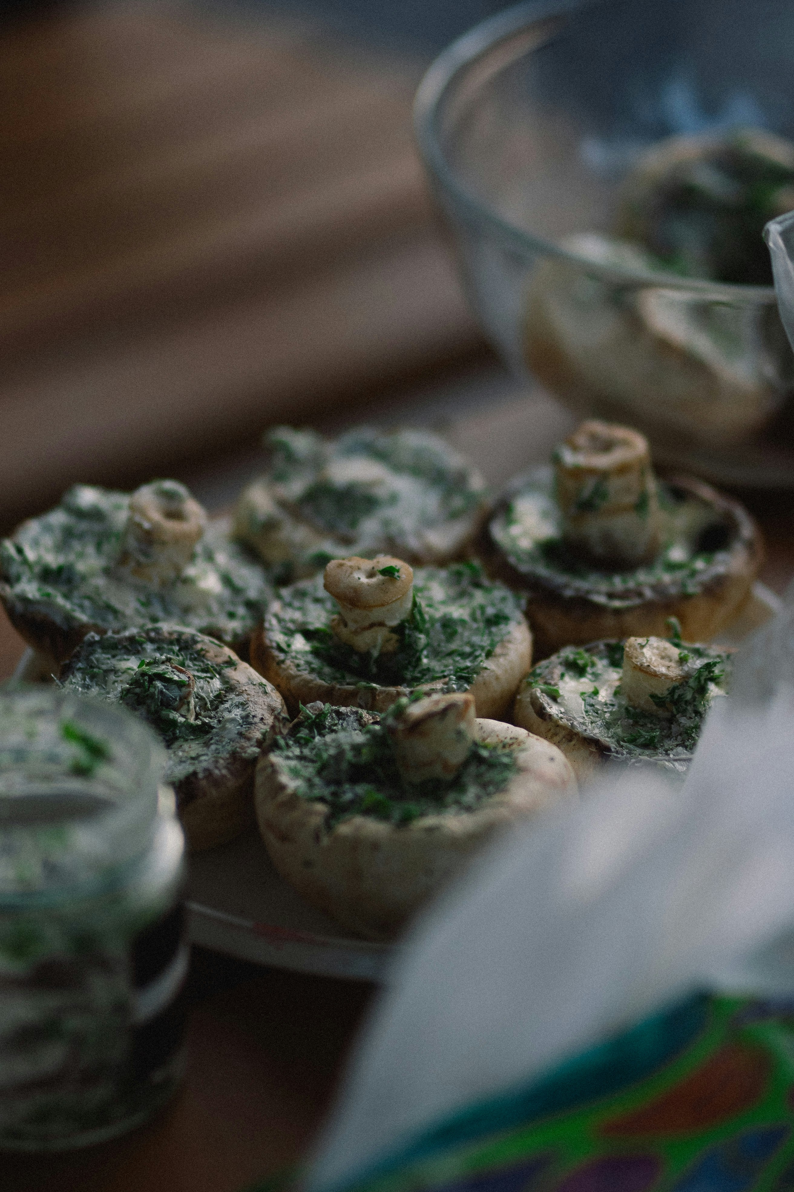 Herbed Mushroom Canapés on a Rustic Board