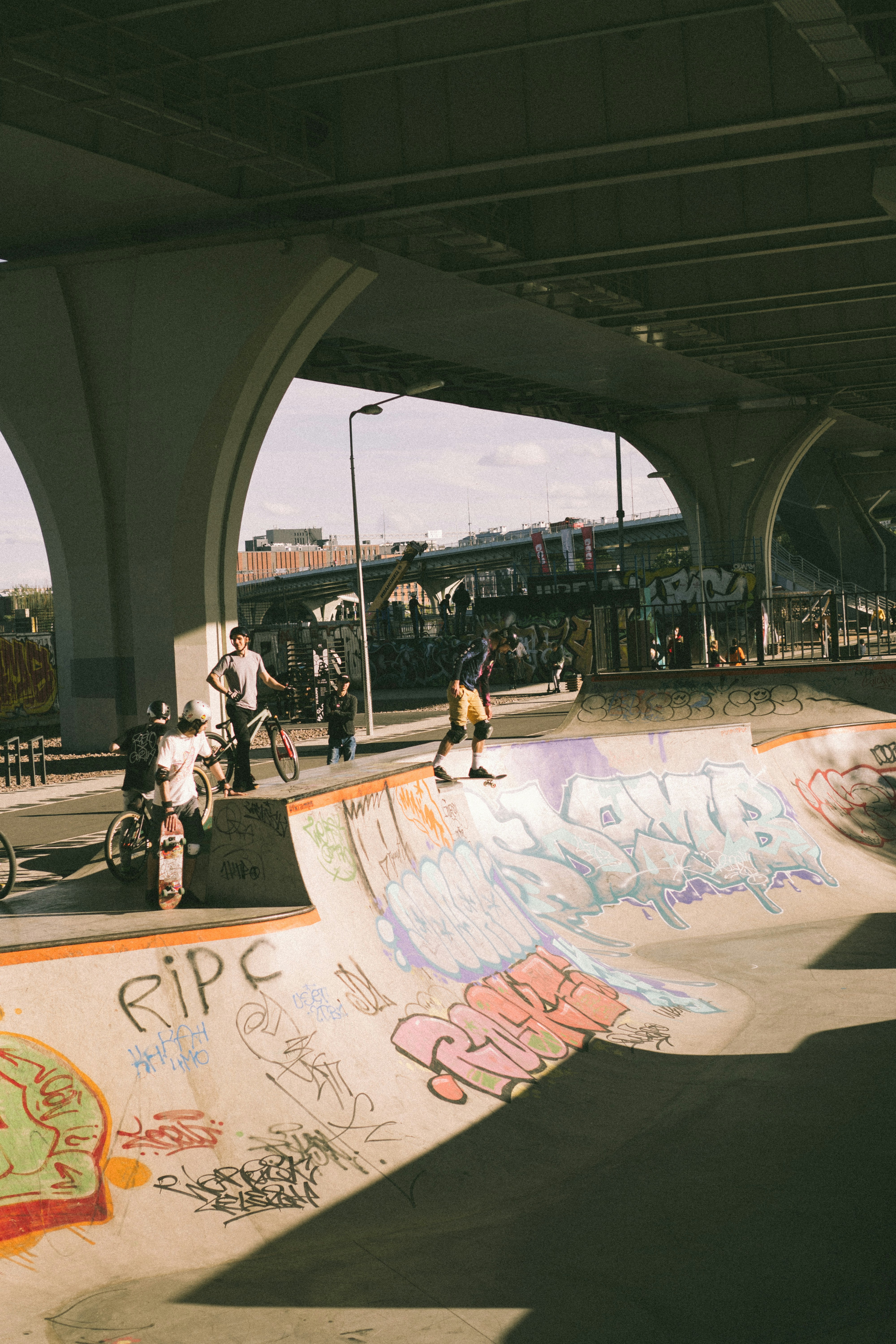 A group of people ride skateboards photo – Free Grey Image on Unsplash