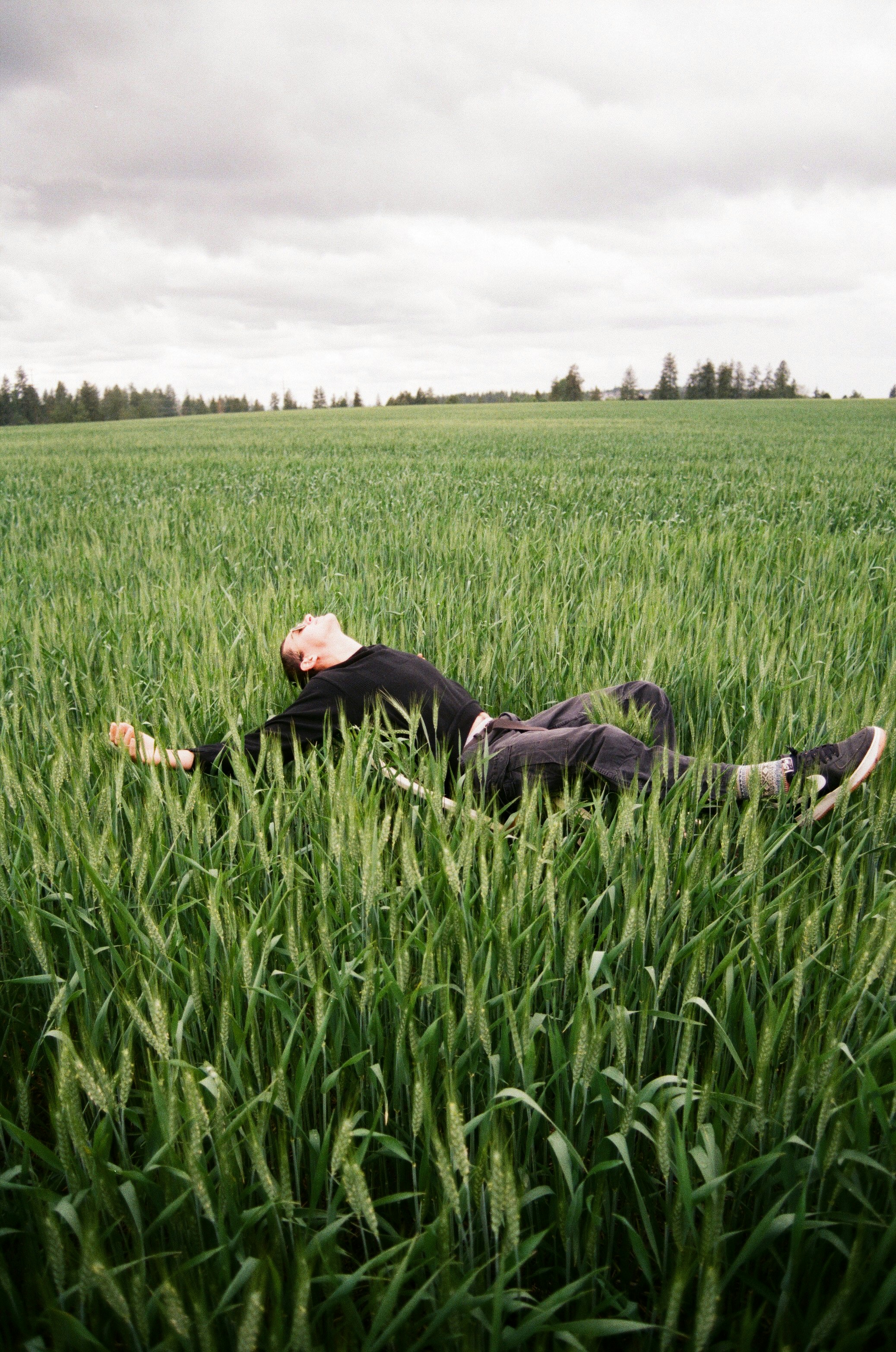 Foto Una persona acostada en un campo de hierba – Imagen Gris gratis en ...