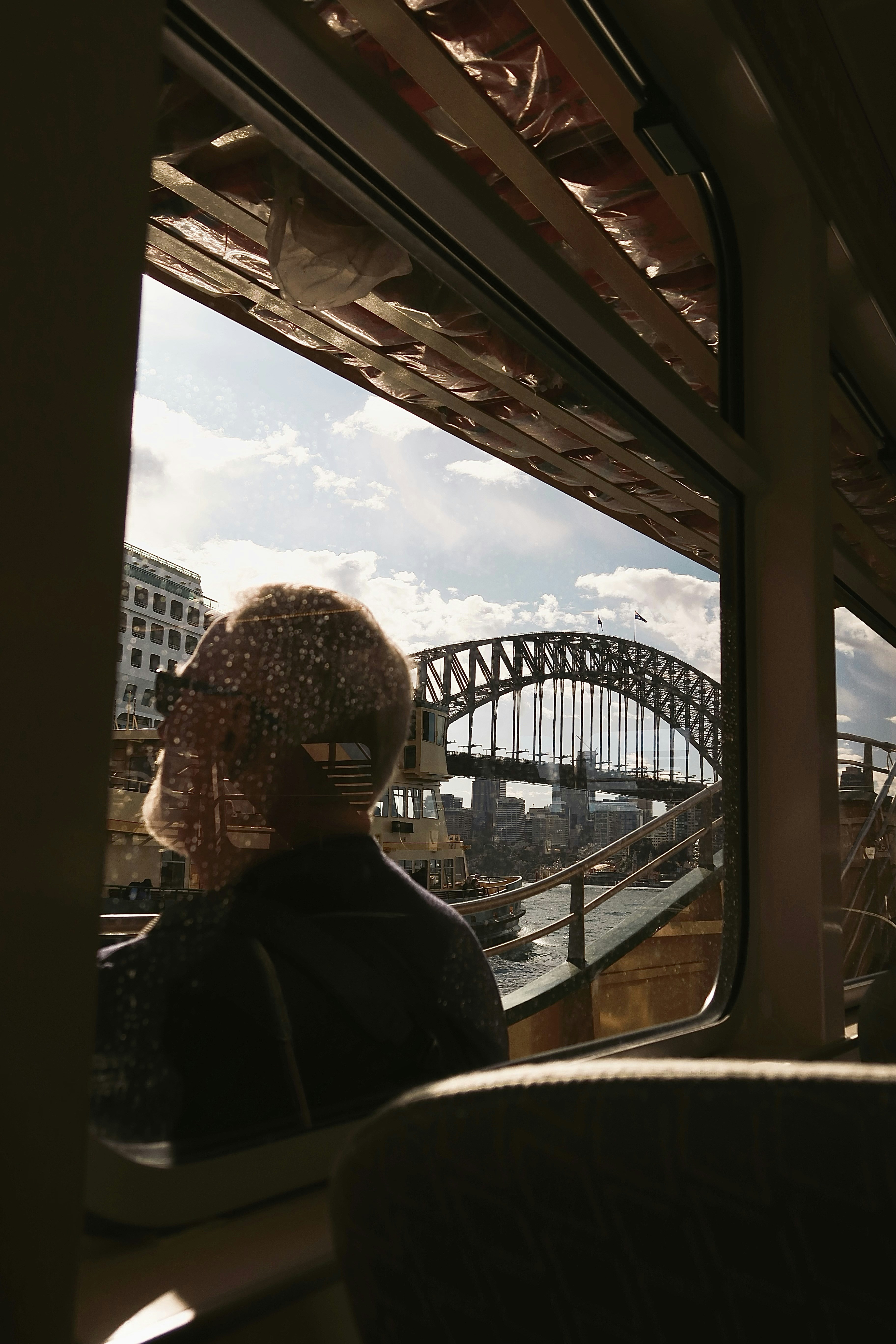Window Seat to an Arched Steel Bridge: A Quiet Transit Portrait