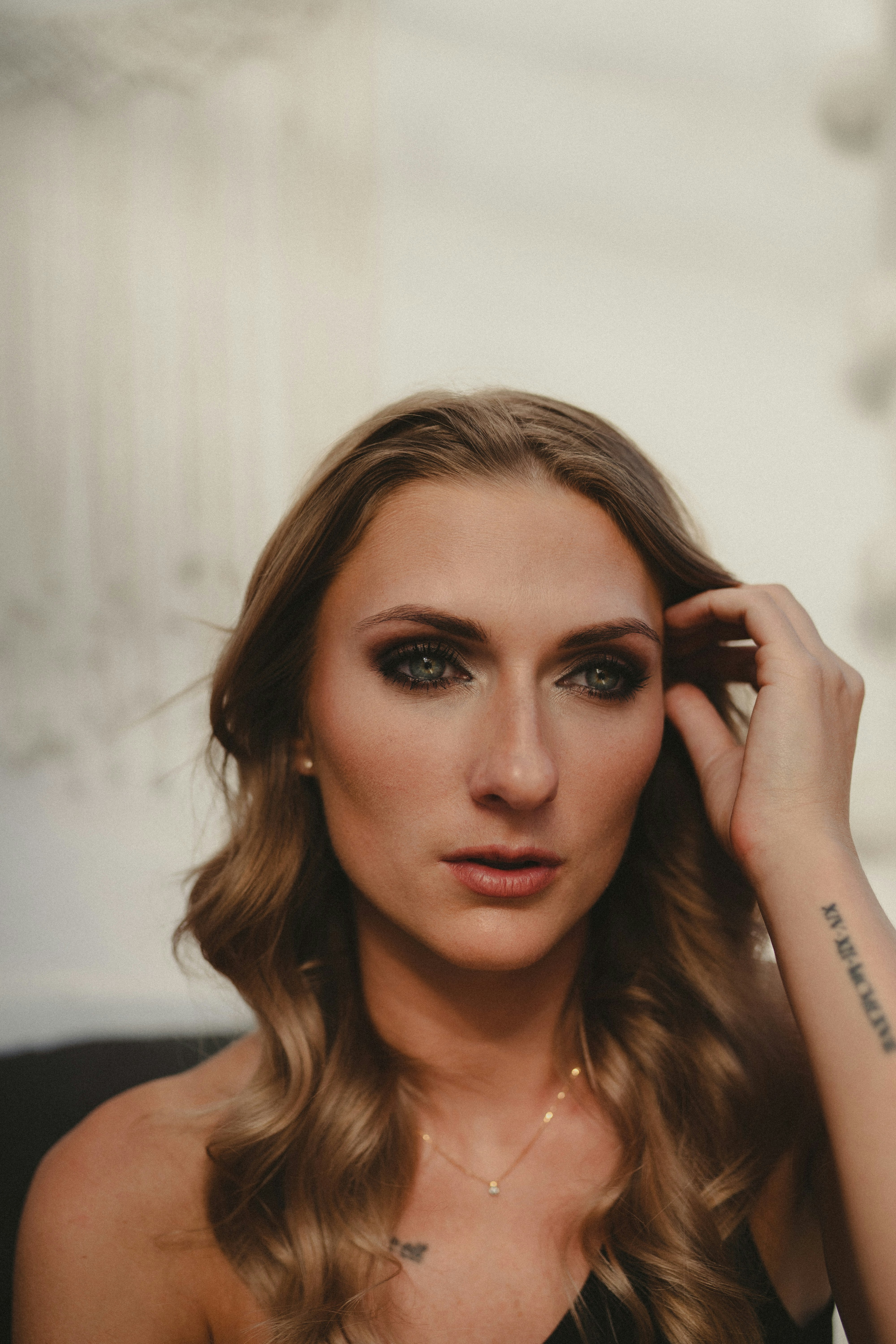 Amber Gaze in Velvet Light: A Quiet Studio Portrait