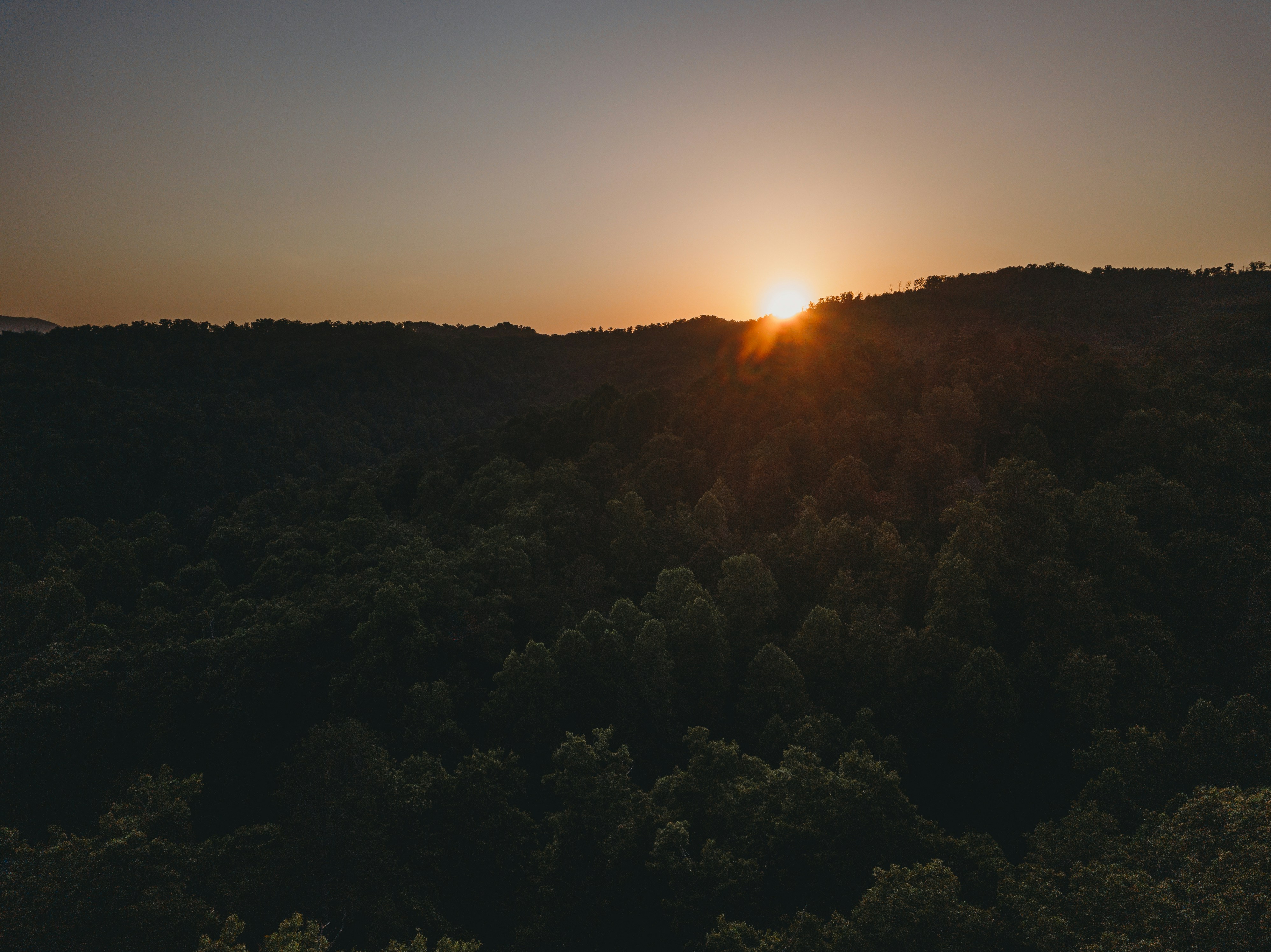 A sunset over a forest photo – Free Hills Image on Unsplash