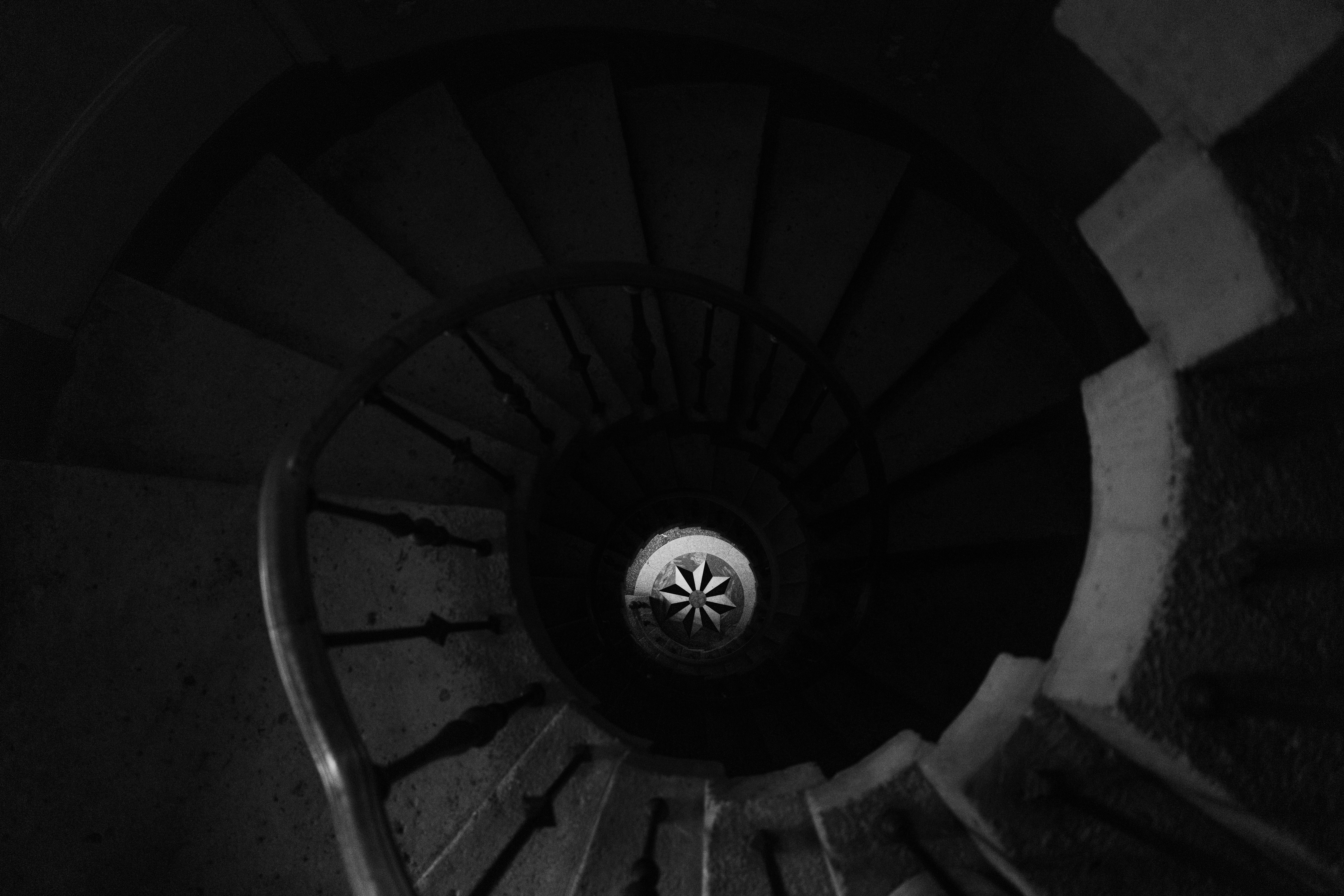 The Spiral's Core: A Staircase's Quiet Descent