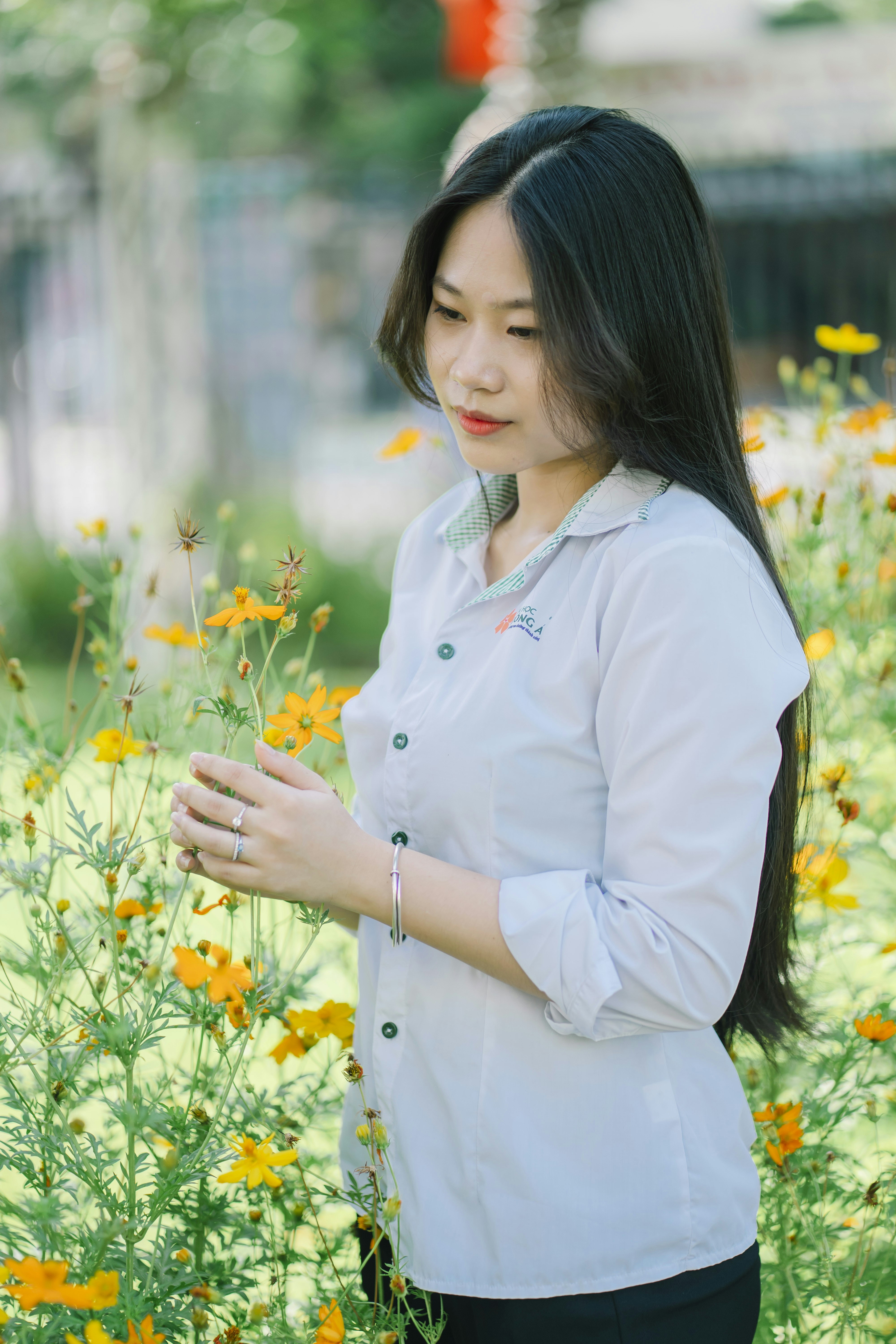 Una persona tocando una flor foto – Imagen de Chica gratuita en Unsplash