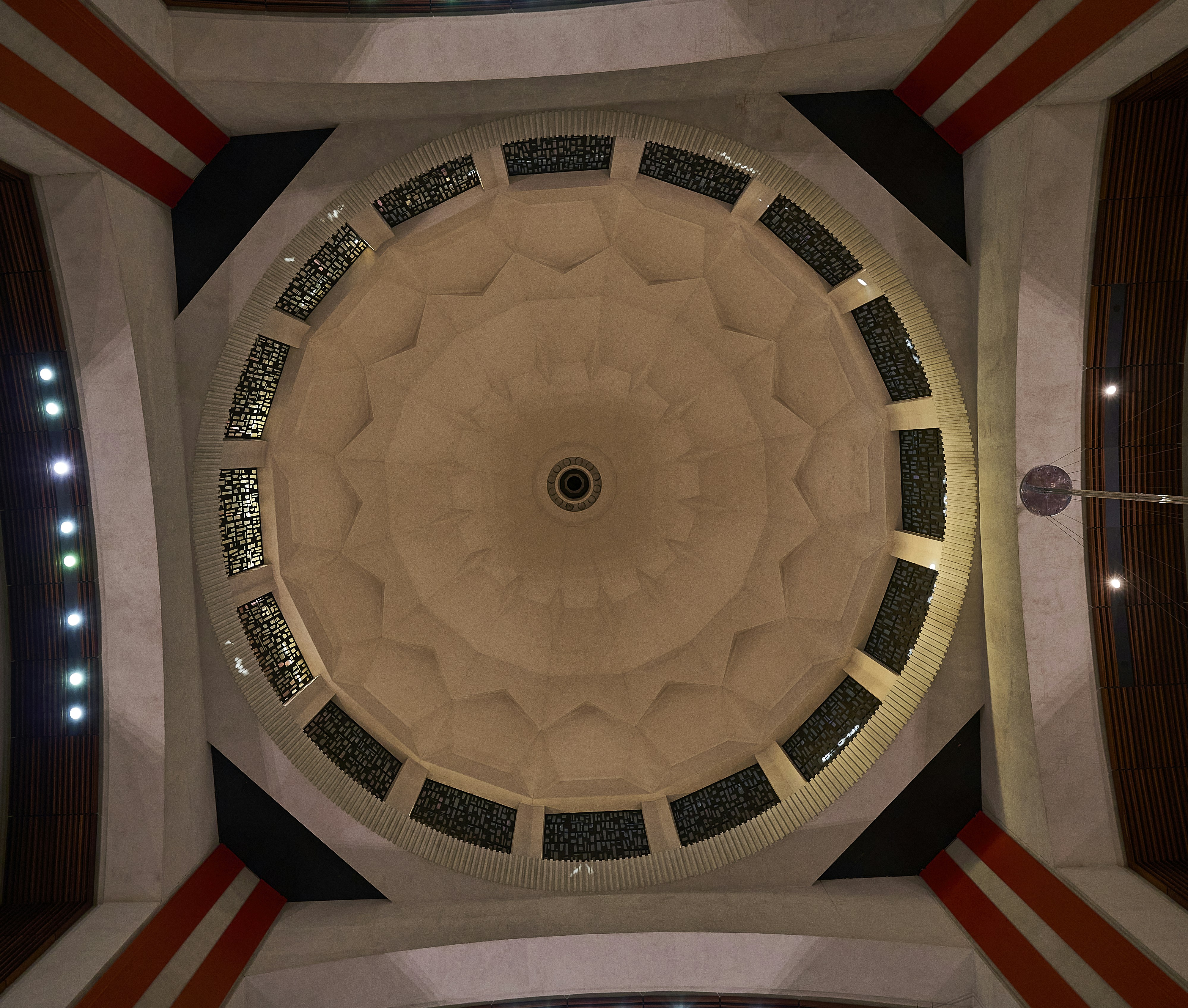 A circular ceiling with a circular pattern photo – Free Brown Image on ...